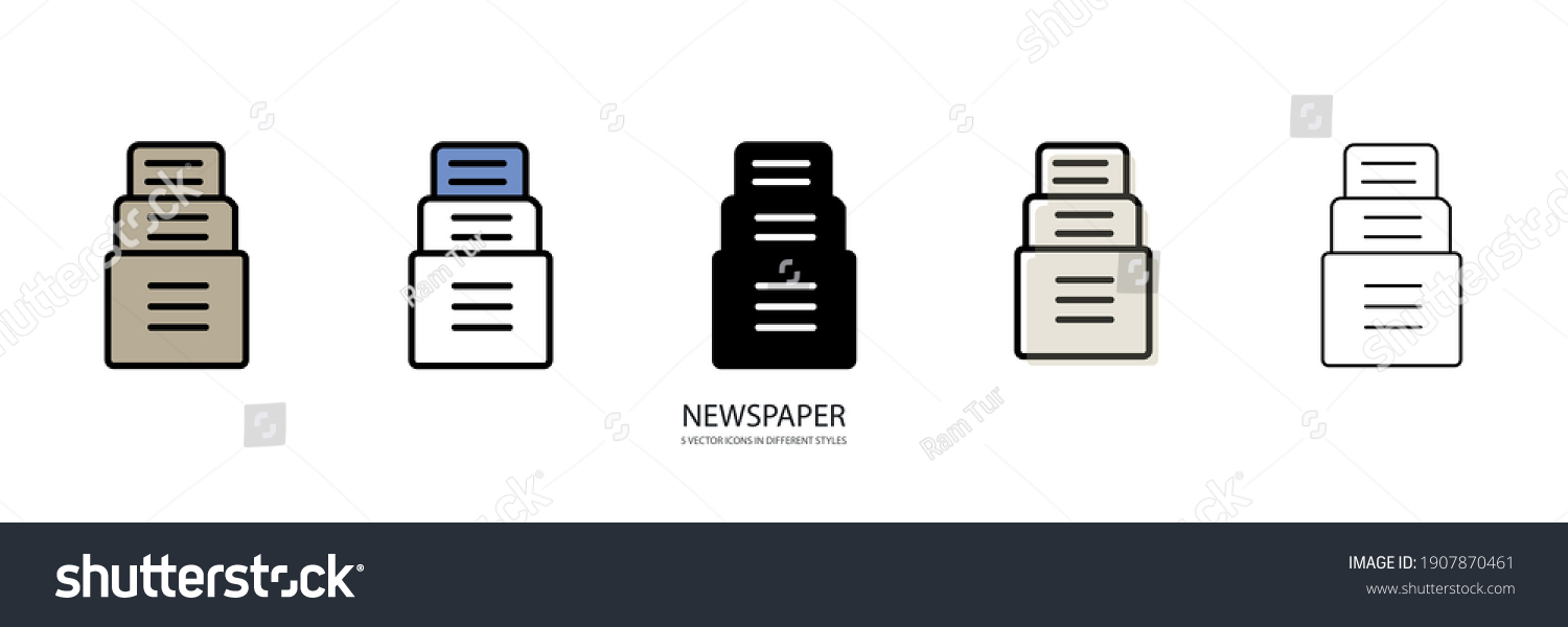 Old Newspaper Vector Type Icon Stock Vector (Royalty Free) 1907870461 ...