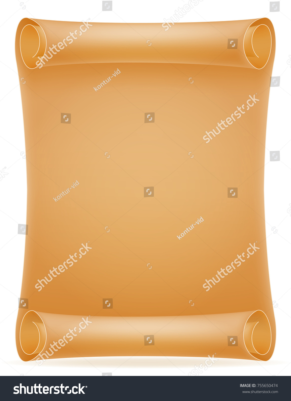 Old Paper Scroll Vector Illustration Isolated Stock Vector (Royalty ...