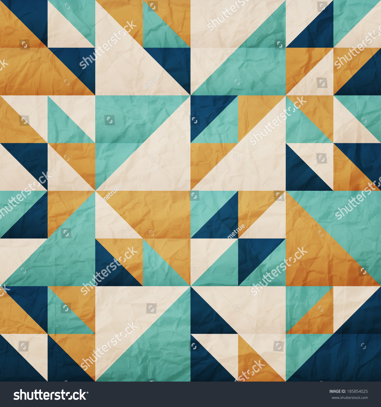 Old Paper Texture Colorful Triangles Pattern Stock Vector (Royalty Free ...