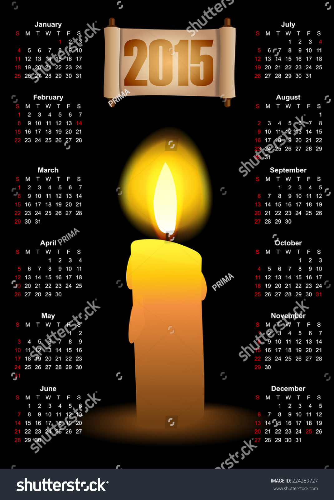 Old Paper Calendar 2015 Vector Illustration Stock Vector (Royalty Free ...
