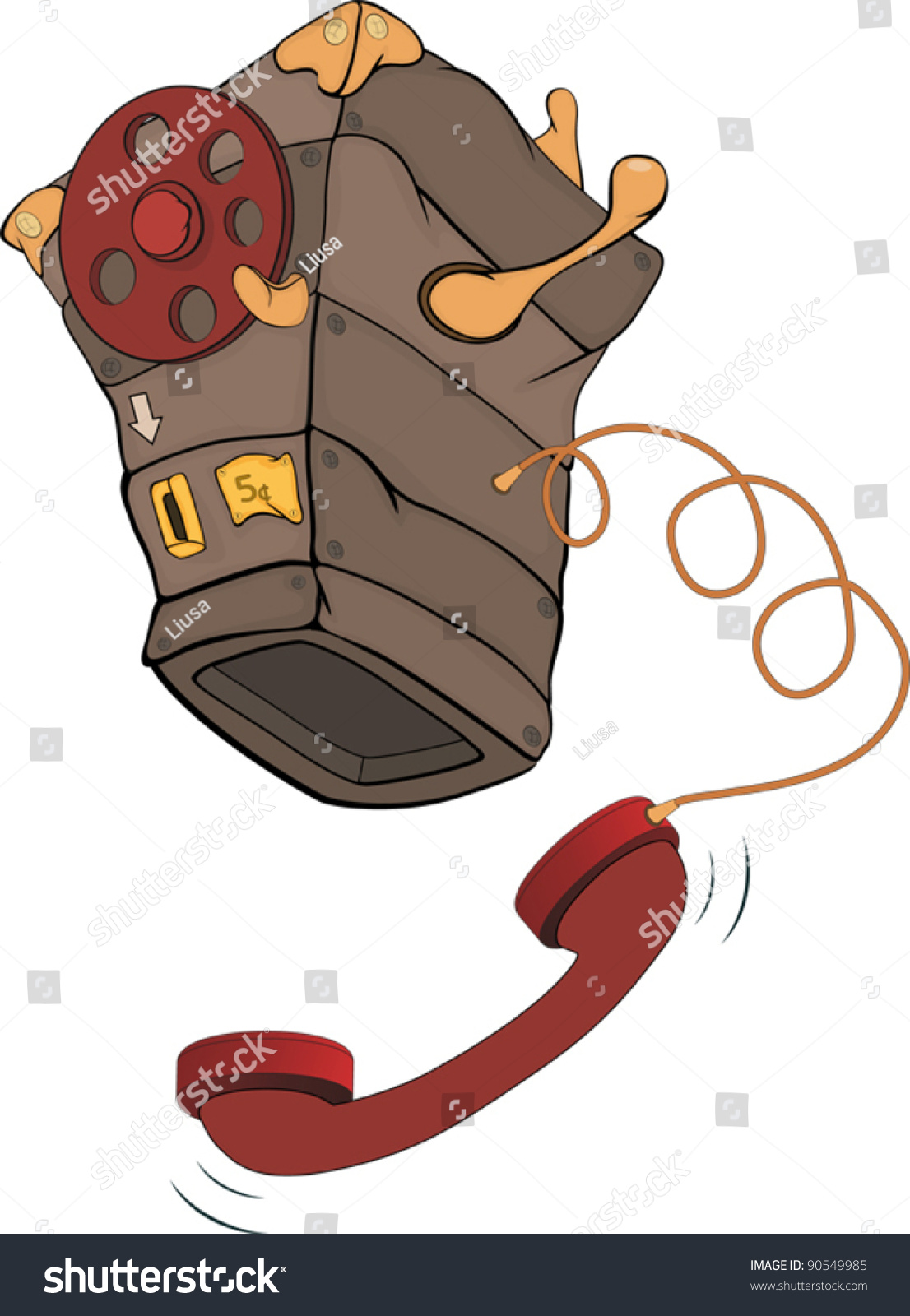 Old Phone Cartoon Stock Vector (Royalty Free) 90549985