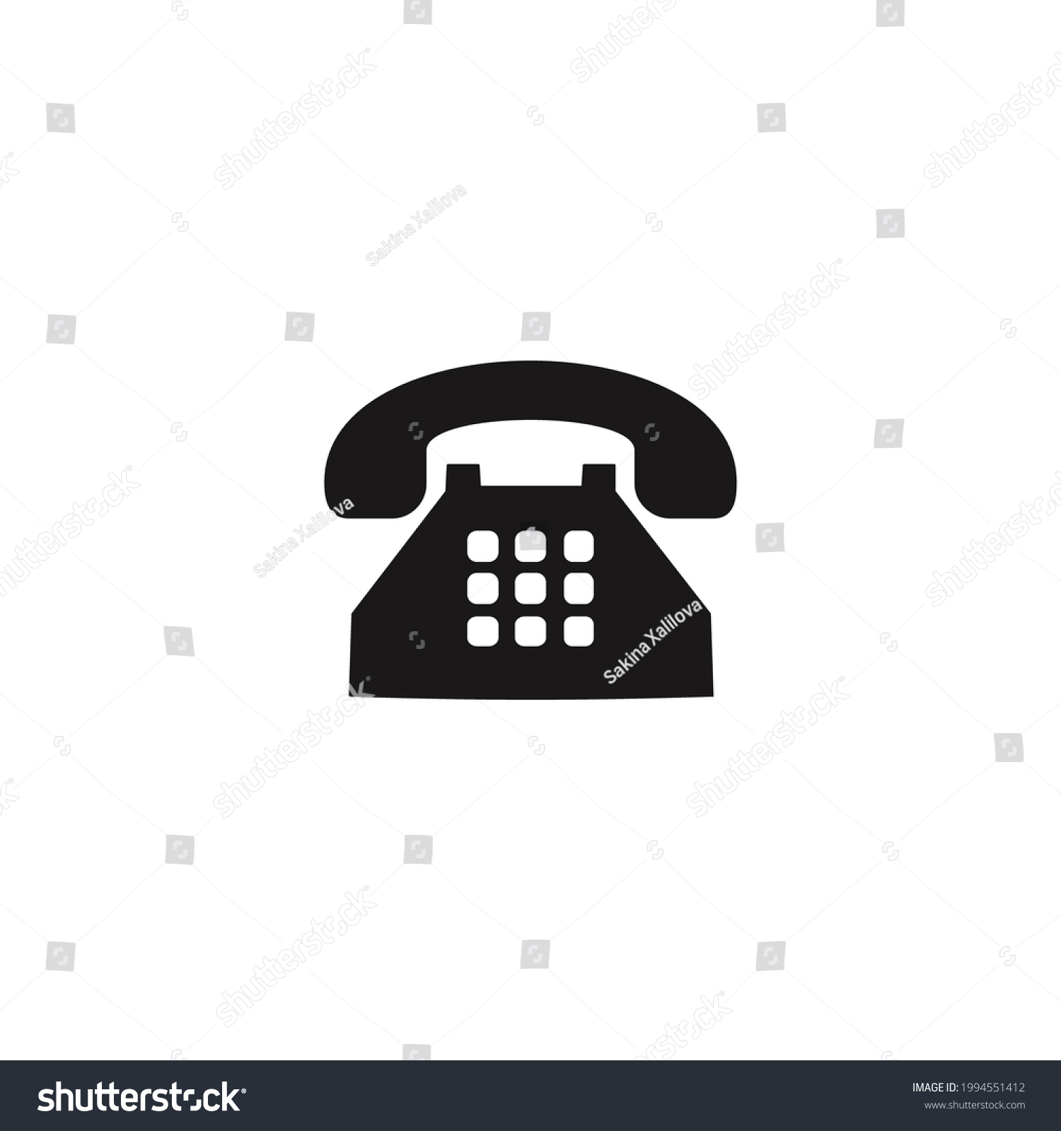 Old Phone Icon Vector On White Stock Vector (Royalty Free) 1994551412 ...