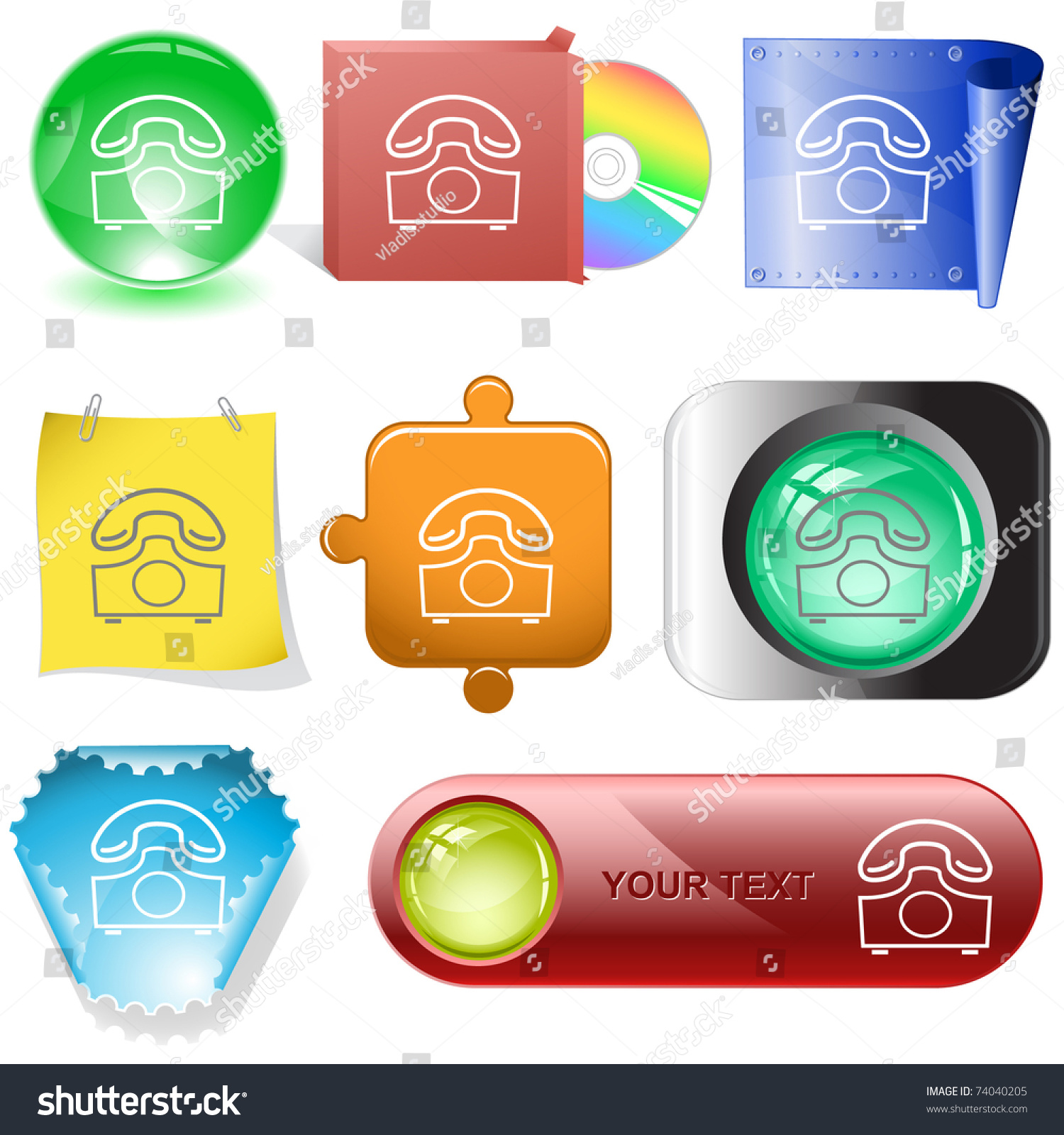Old Phone Vector Internet Buttons Stock Vector (Royalty Free) 74040205 ...