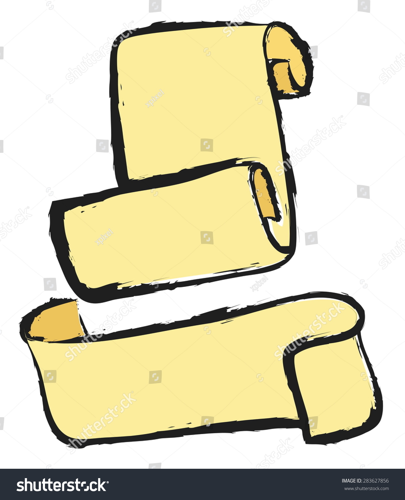 Old Rolled Paper Scroll Doodle Stock Vector (Royalty Free) 283627856