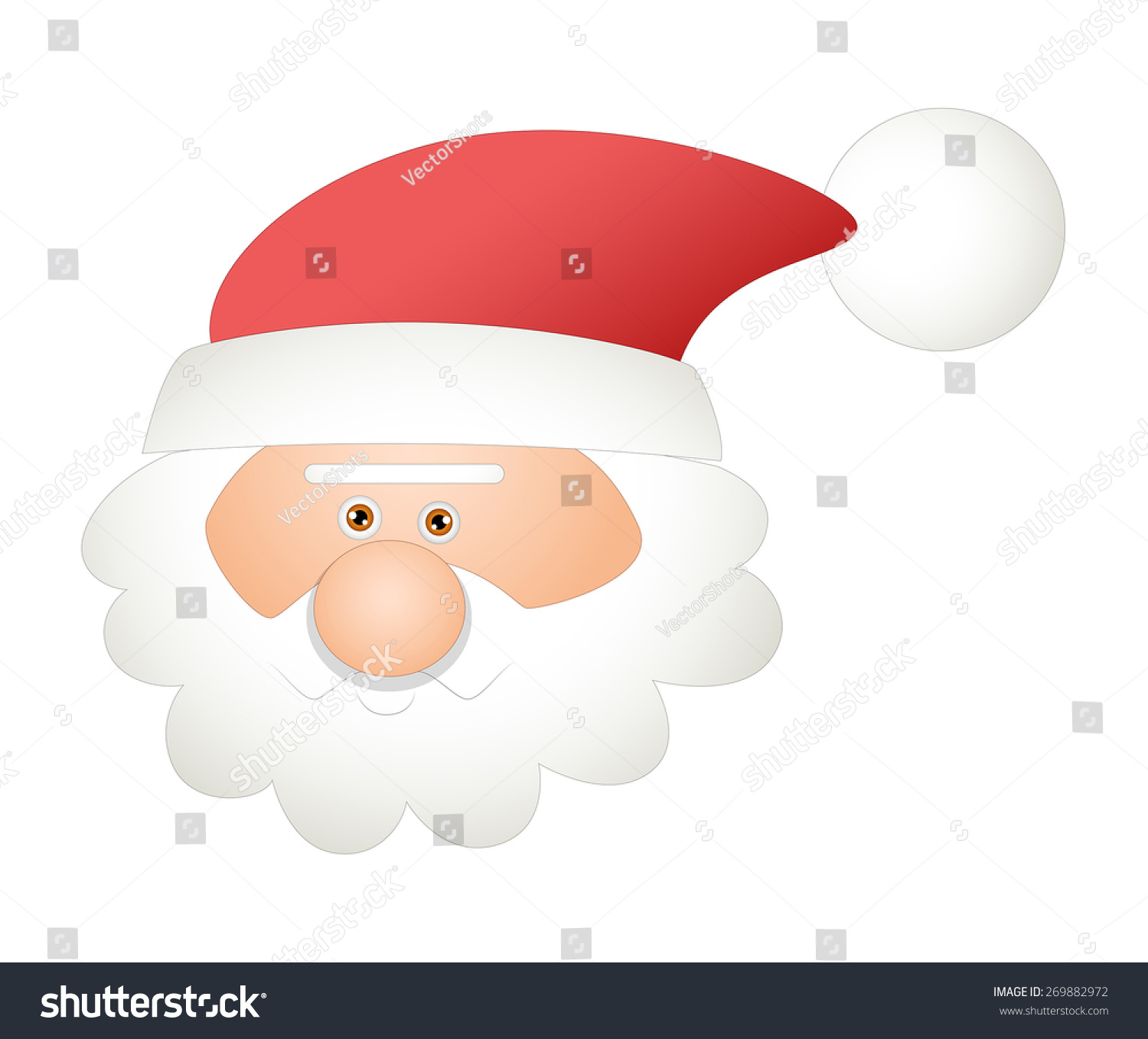 Old Santa Claus Face Stock Vector (Royalty Free) 269882972