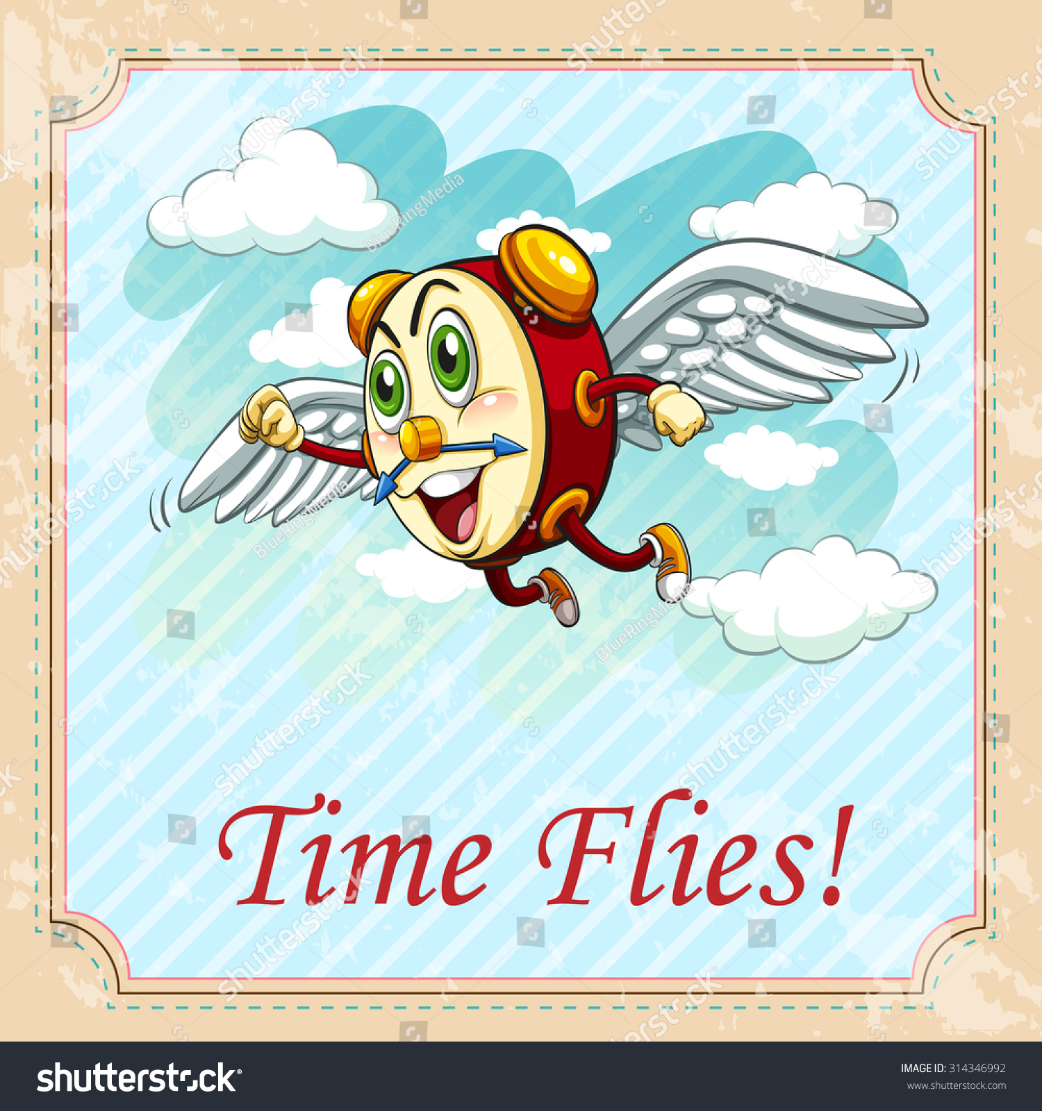 Old Saying Time Flies Illustration Stock Vector (Royalty Free ...