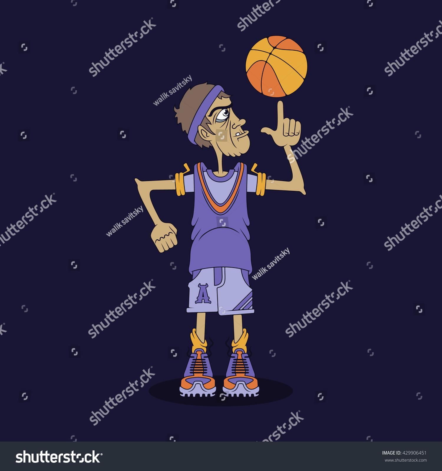 Old School Basketball Player Vector Illustration Stock Vector (Royalty ...