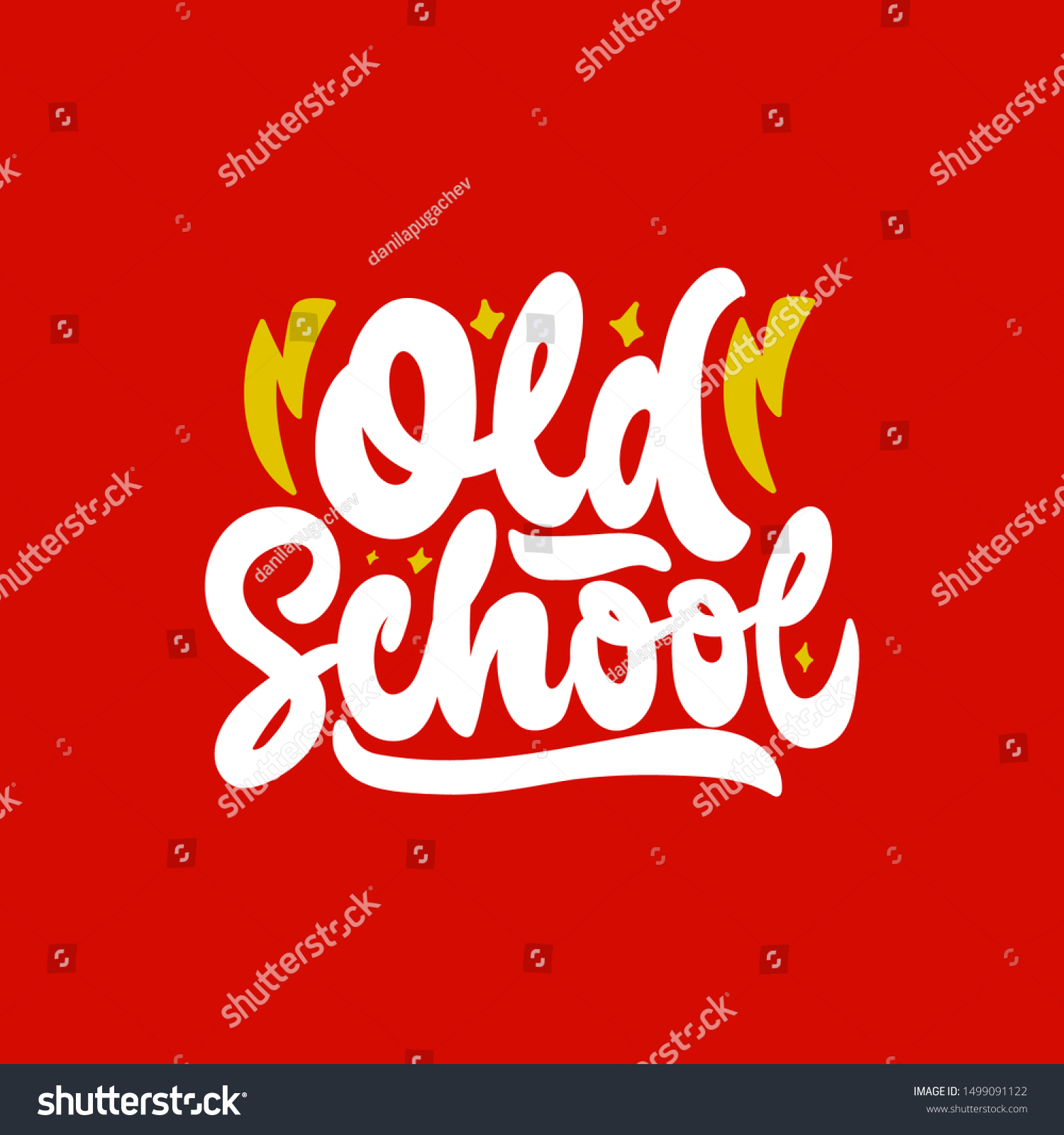 Old School Lettering Calligraphy Vector Print Stock Vector (Royalty ...