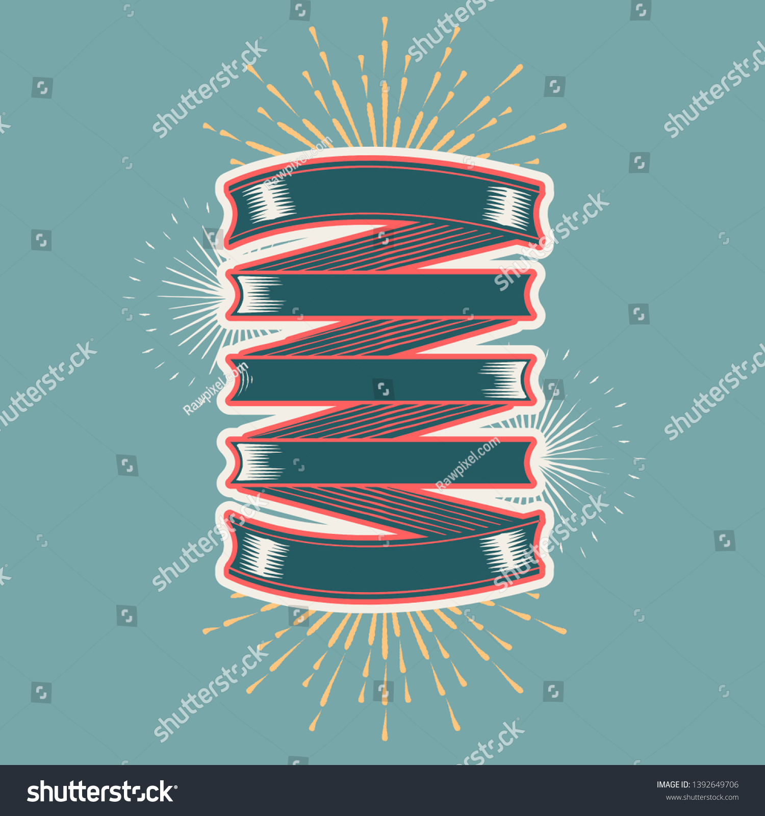 Old School Ribbon Banner Vector Stock Vector (Royalty Free) 1392649706