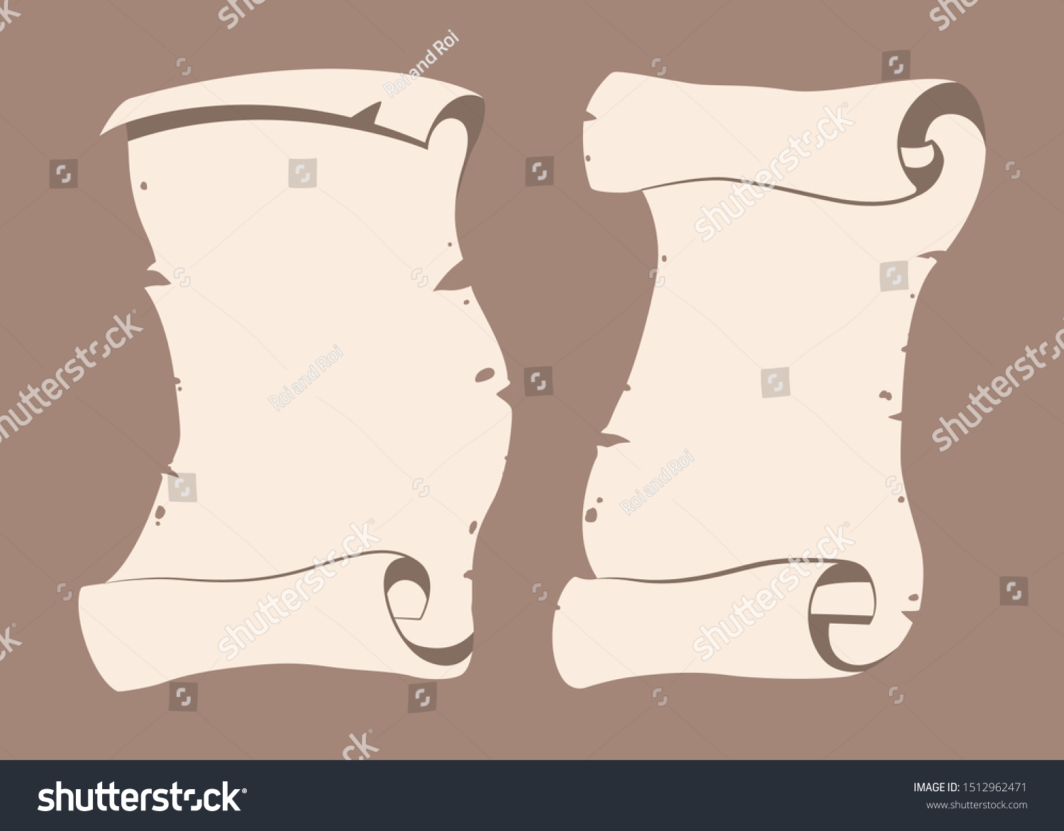 Old Scroll Paper Vector Cartoon Set Stock Vector (Royalty Free) 1512962471