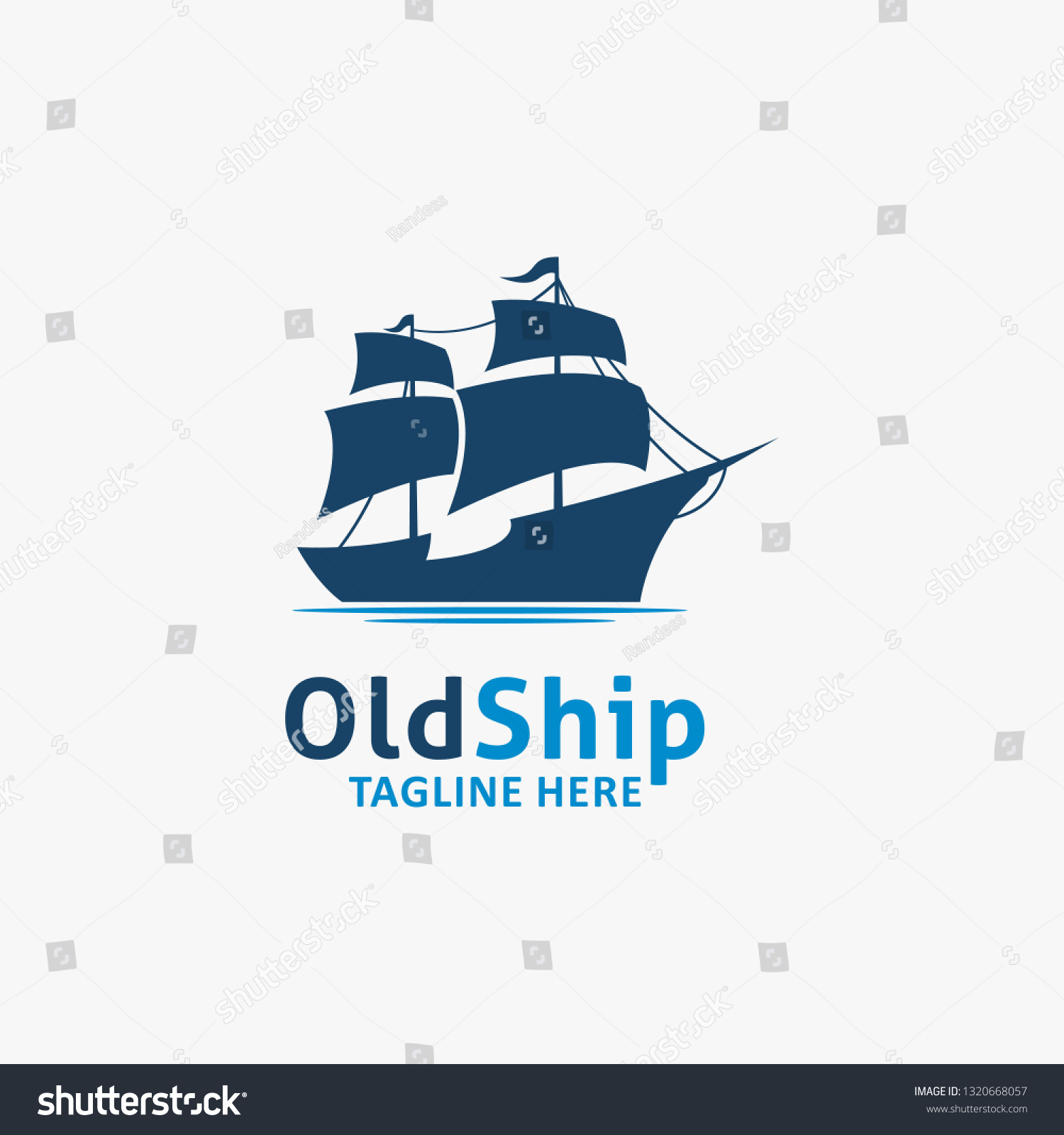 Old Ship Logo Design Stock Vector (Royalty Free) 1320668057