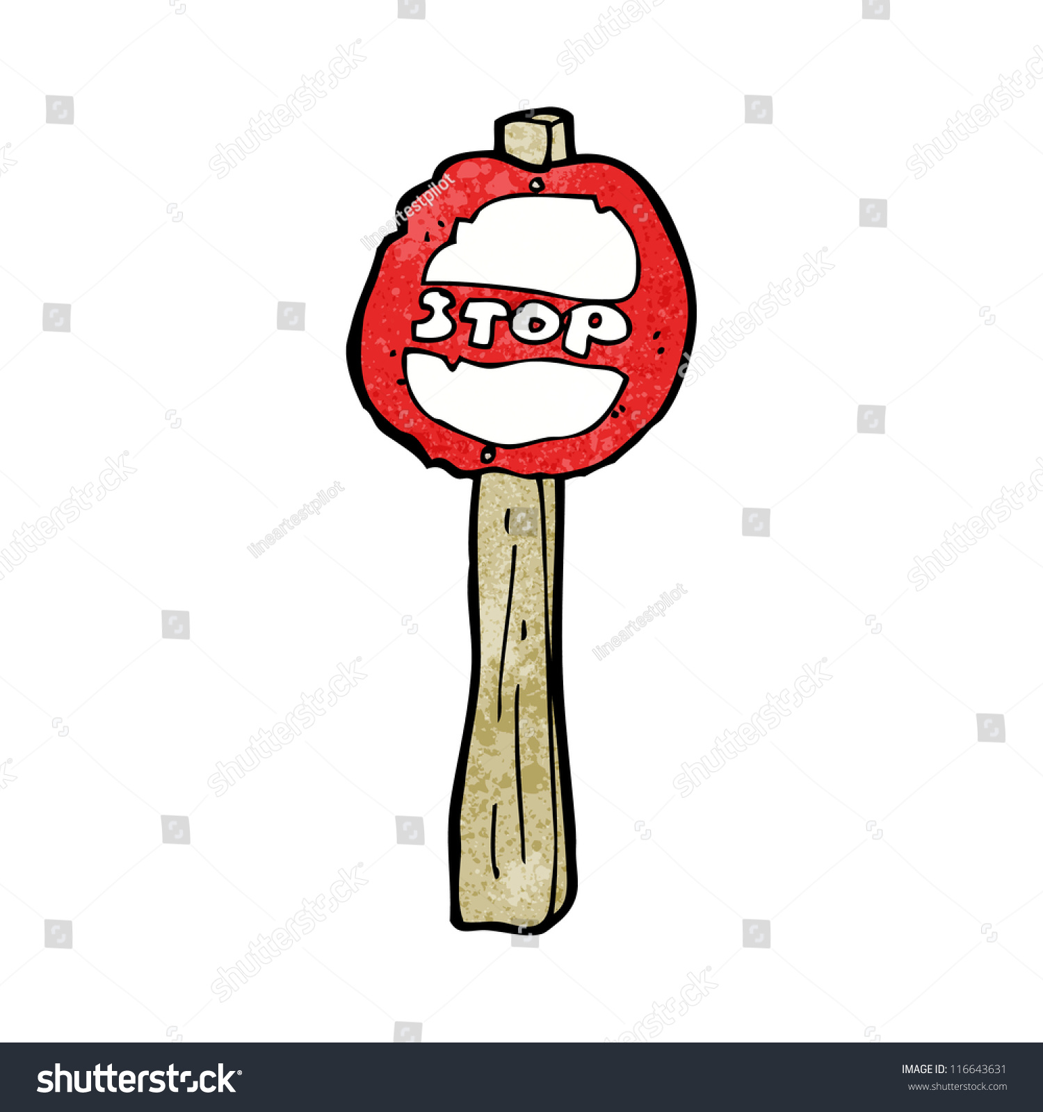 Old Stop Sign Cartoon Stock Vector (Royalty Free) 116643631