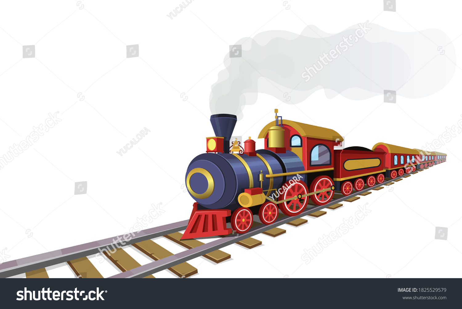 Old Train Vector Cartoon Illustration Stock Vector (Royalty Free ...
