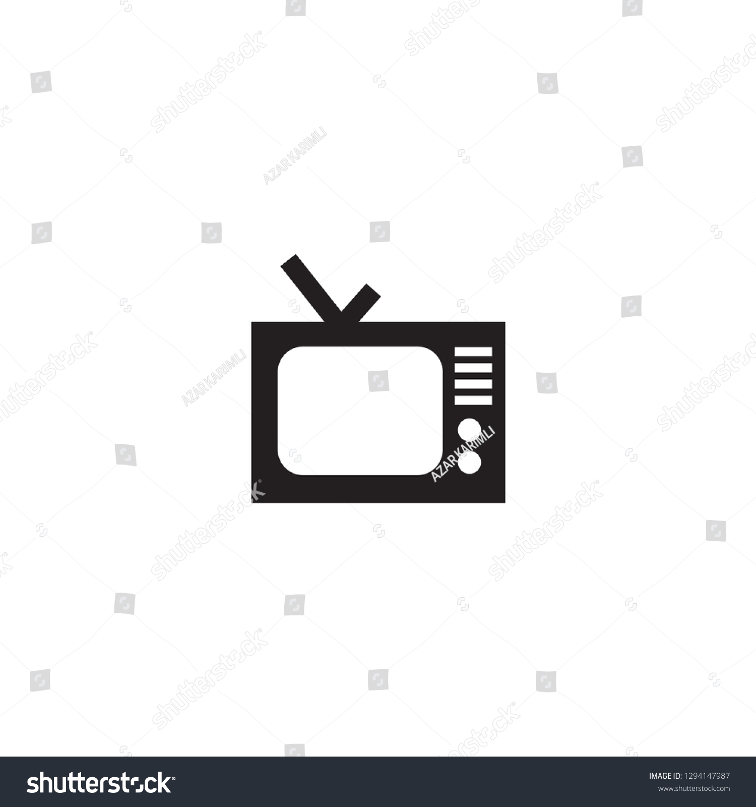 Old Tv Icon Stock Vector (Royalty Free) 1294147987 | Shutterstock