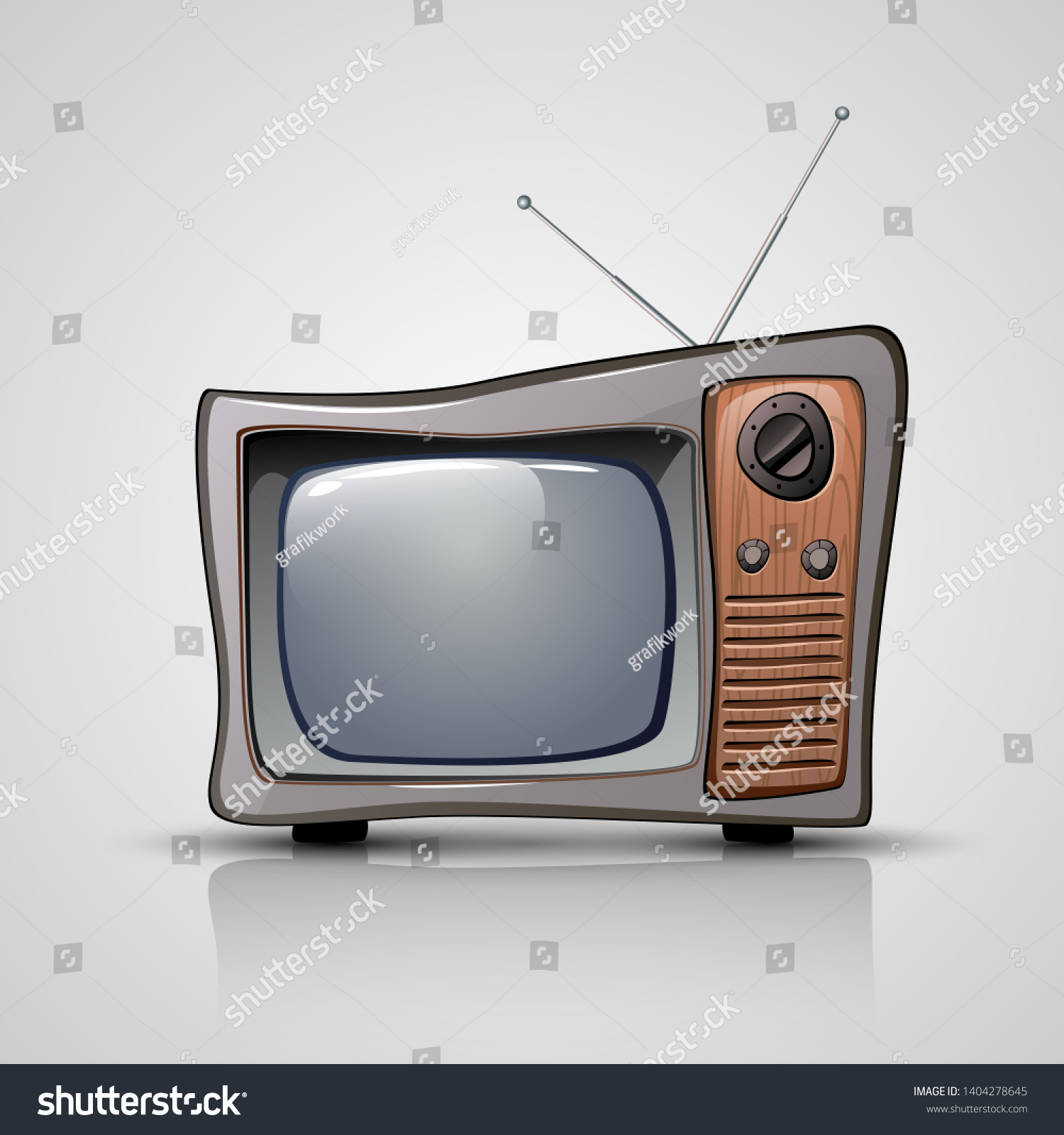 Old Tv Vector Icon Illustration Stock Vector (Royalty Free) 1404278645 ...
