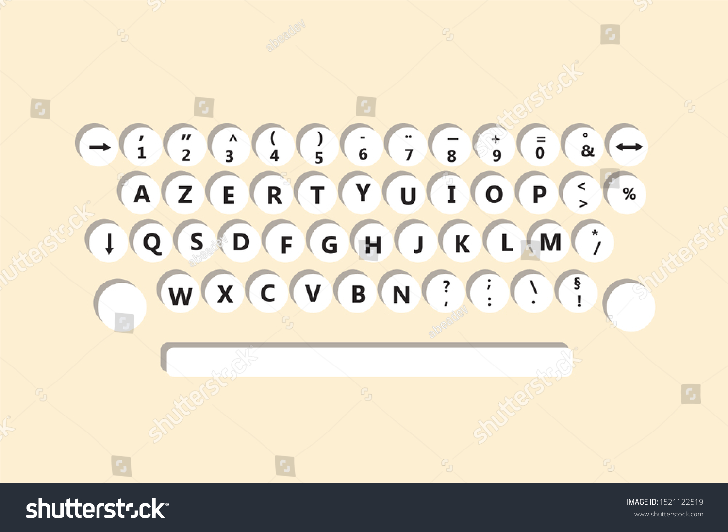 Old Typewriter Keyboard Vector Illustration Stock Vector (Royalty Free ...