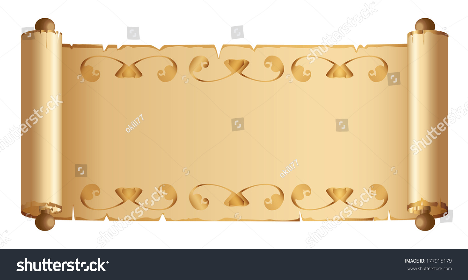 Old Vintage Scroll Paper Stock Vector (Royalty Free) 177915179 ...