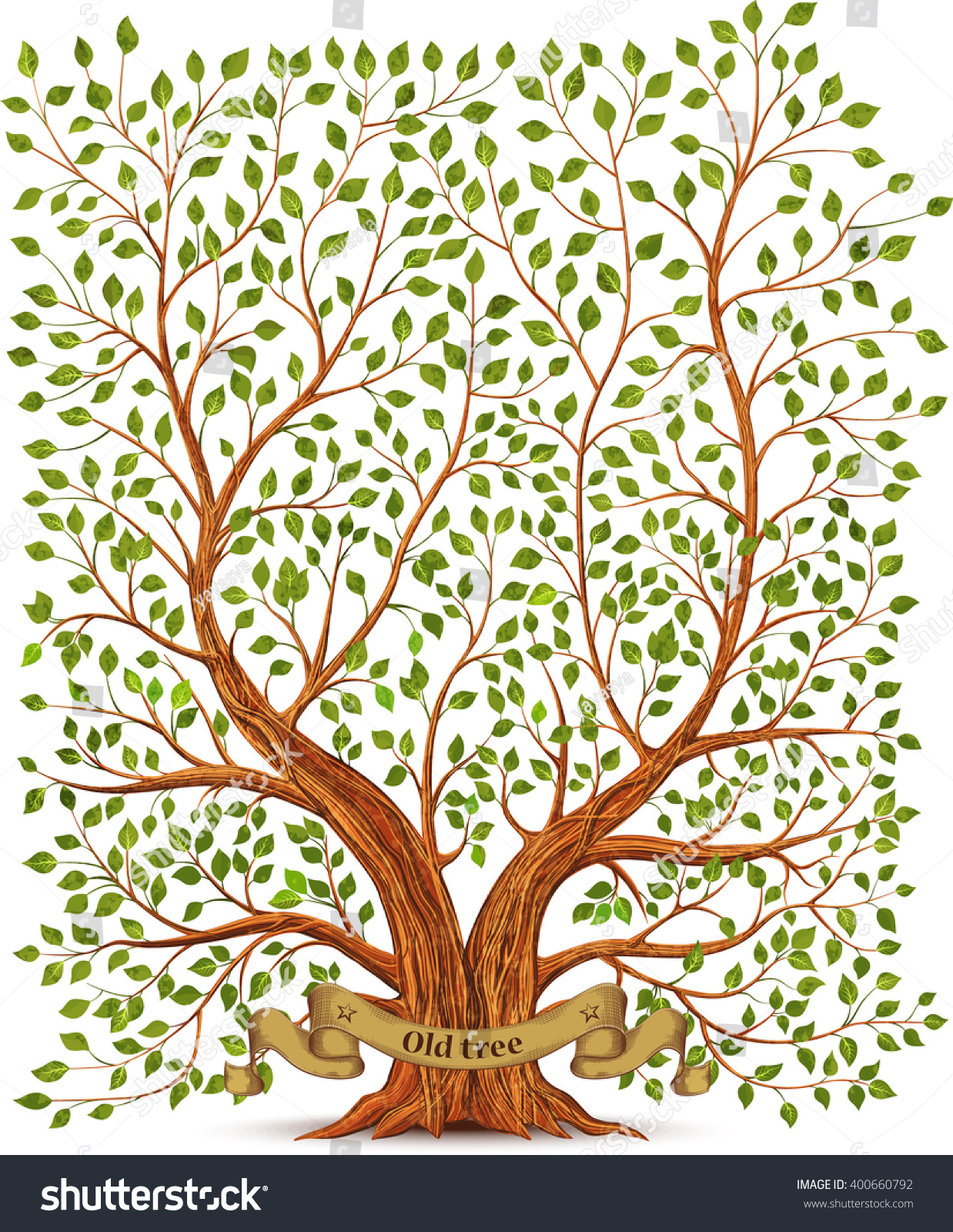 Old Vintage Tree Vector Illustration: vector de stock (libre de ...