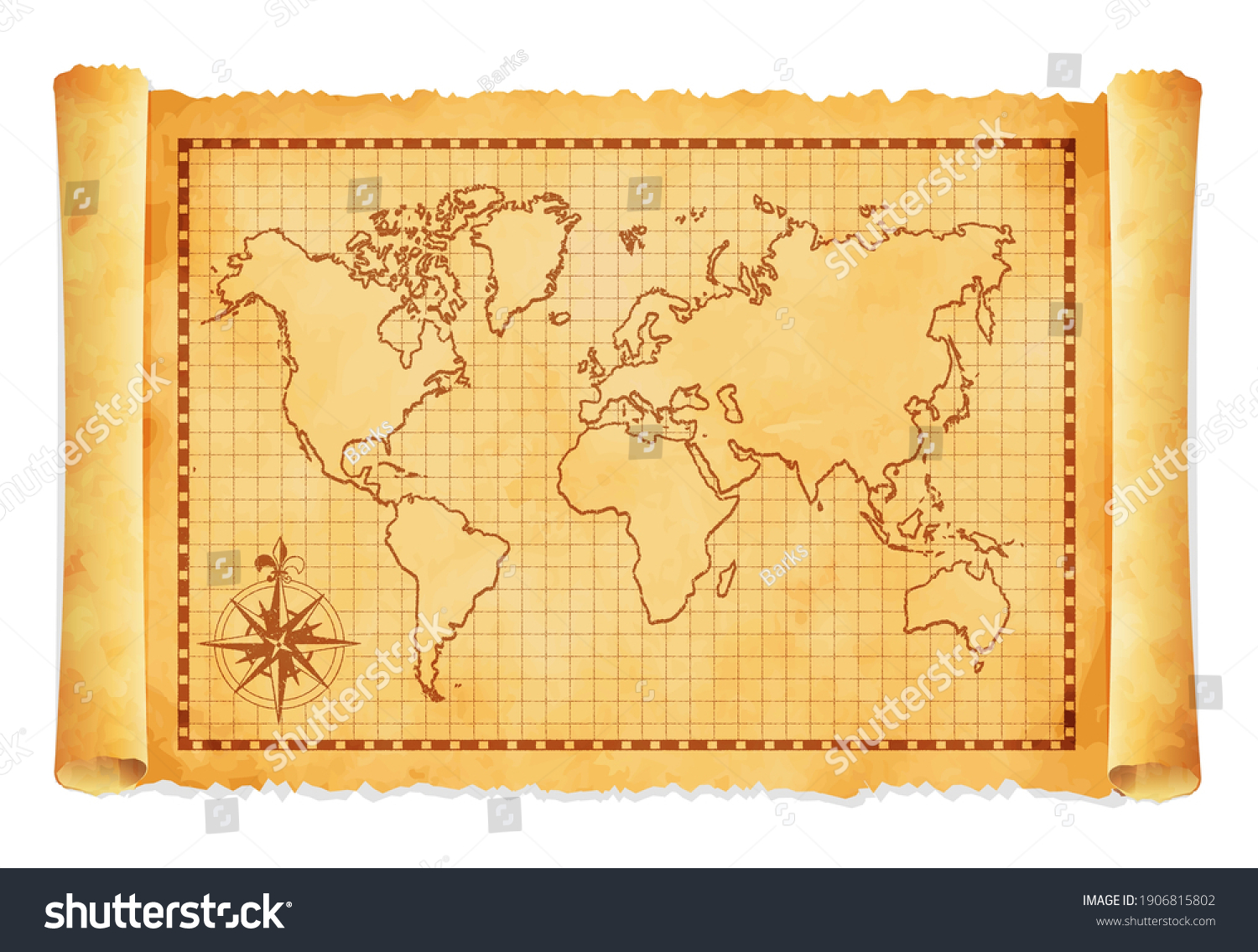 Old Vintage World Map Vector Illustration Stock Vector (Royalty Free ...