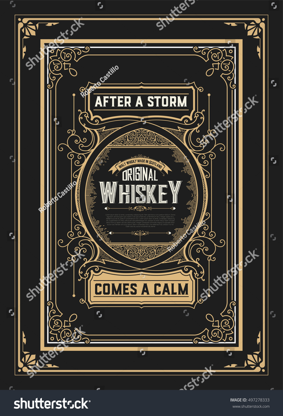 Old Whiskey Label Vintage Frames Stock Vector 497278333 - Shutterstock