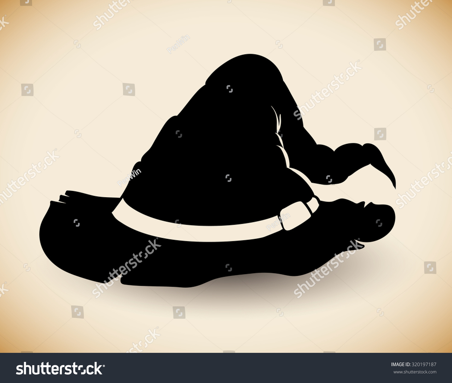 Old Wizard Hat Silhouette Vector Illustration Stock Vector (Royalty ...