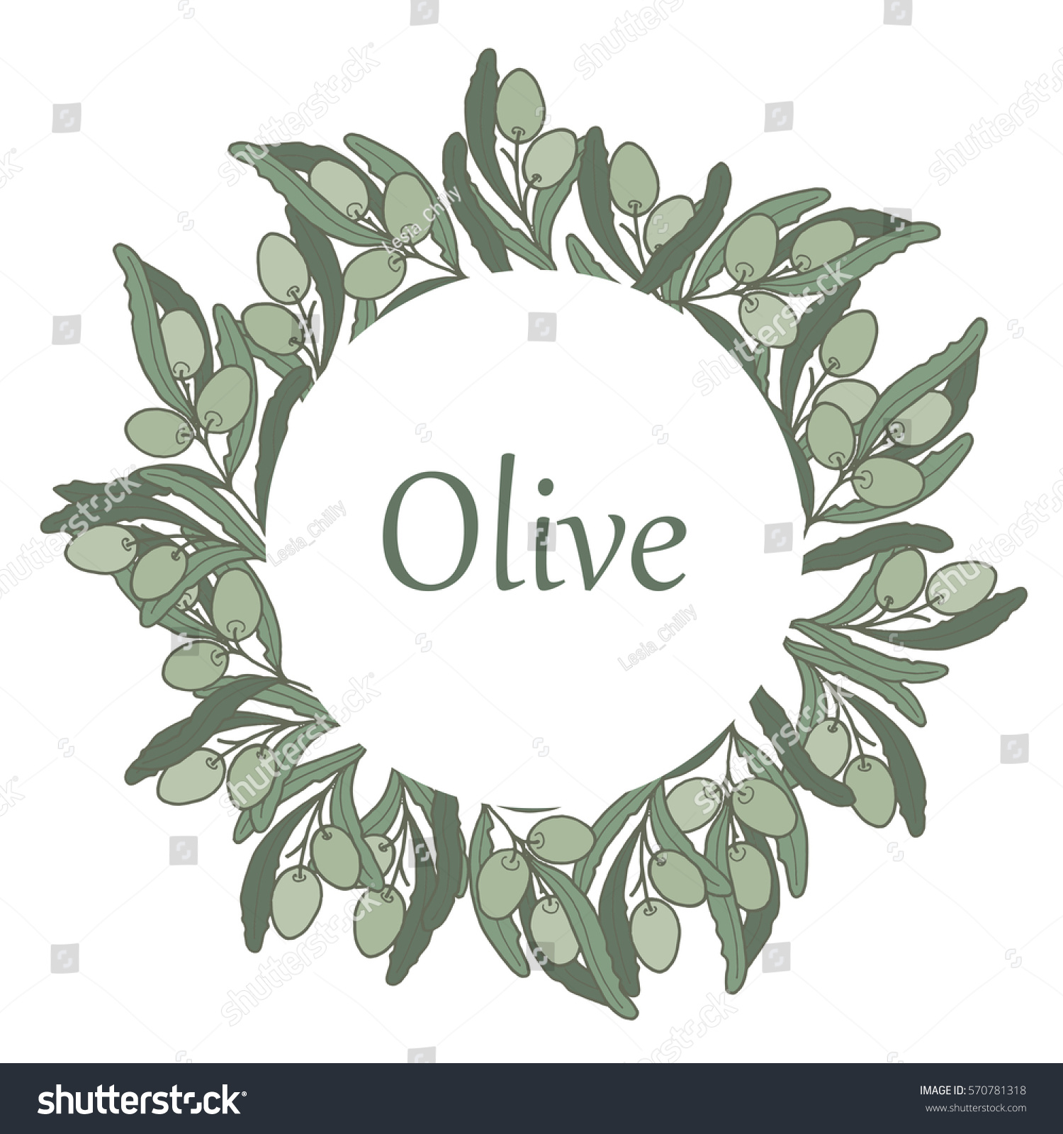 Olive Circle Frame Vector Illustration Stock Vector (Royalty Free ...