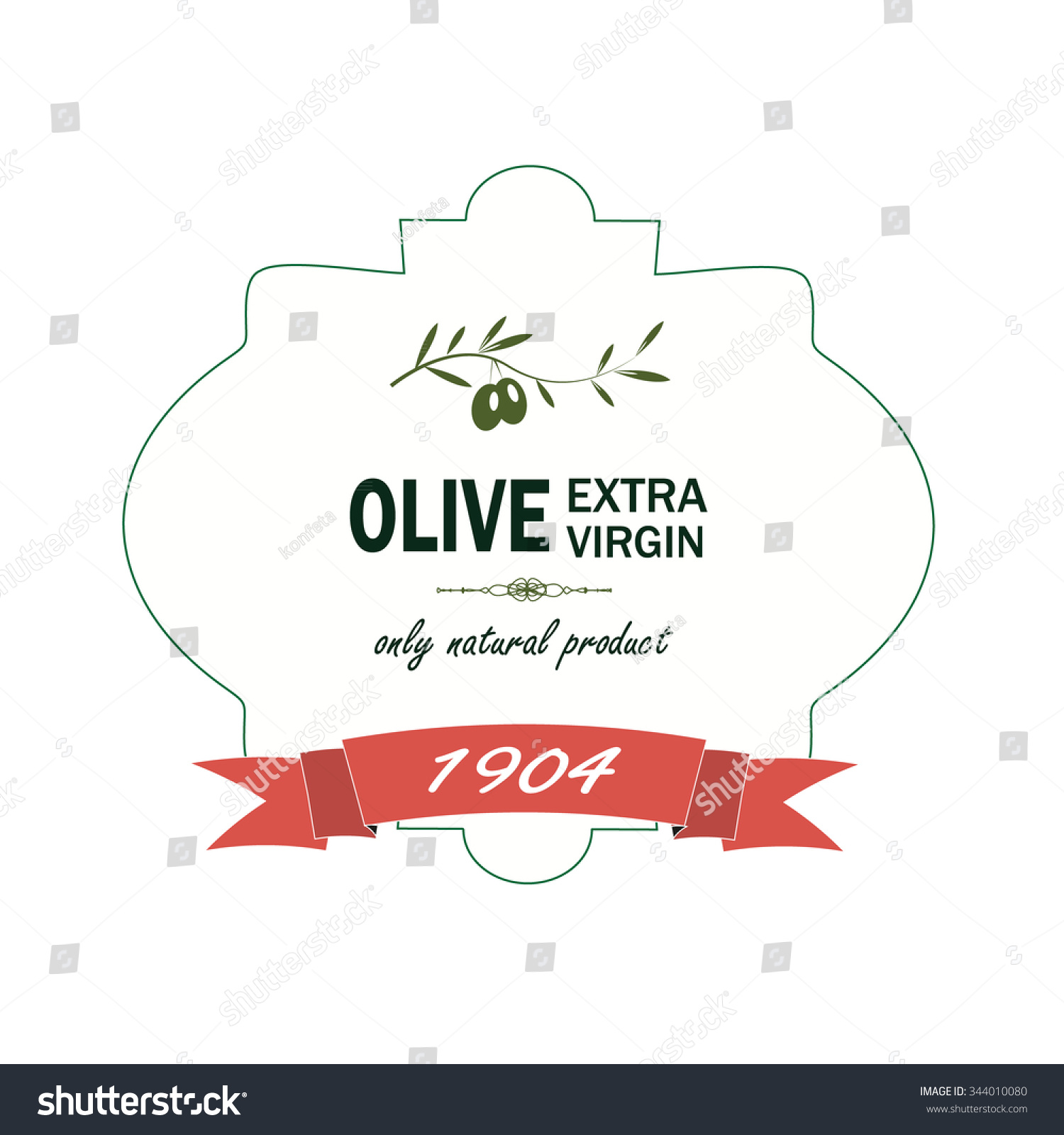 Olive Label Design Stock Vector (Royalty Free) 344010080 | Shutterstock