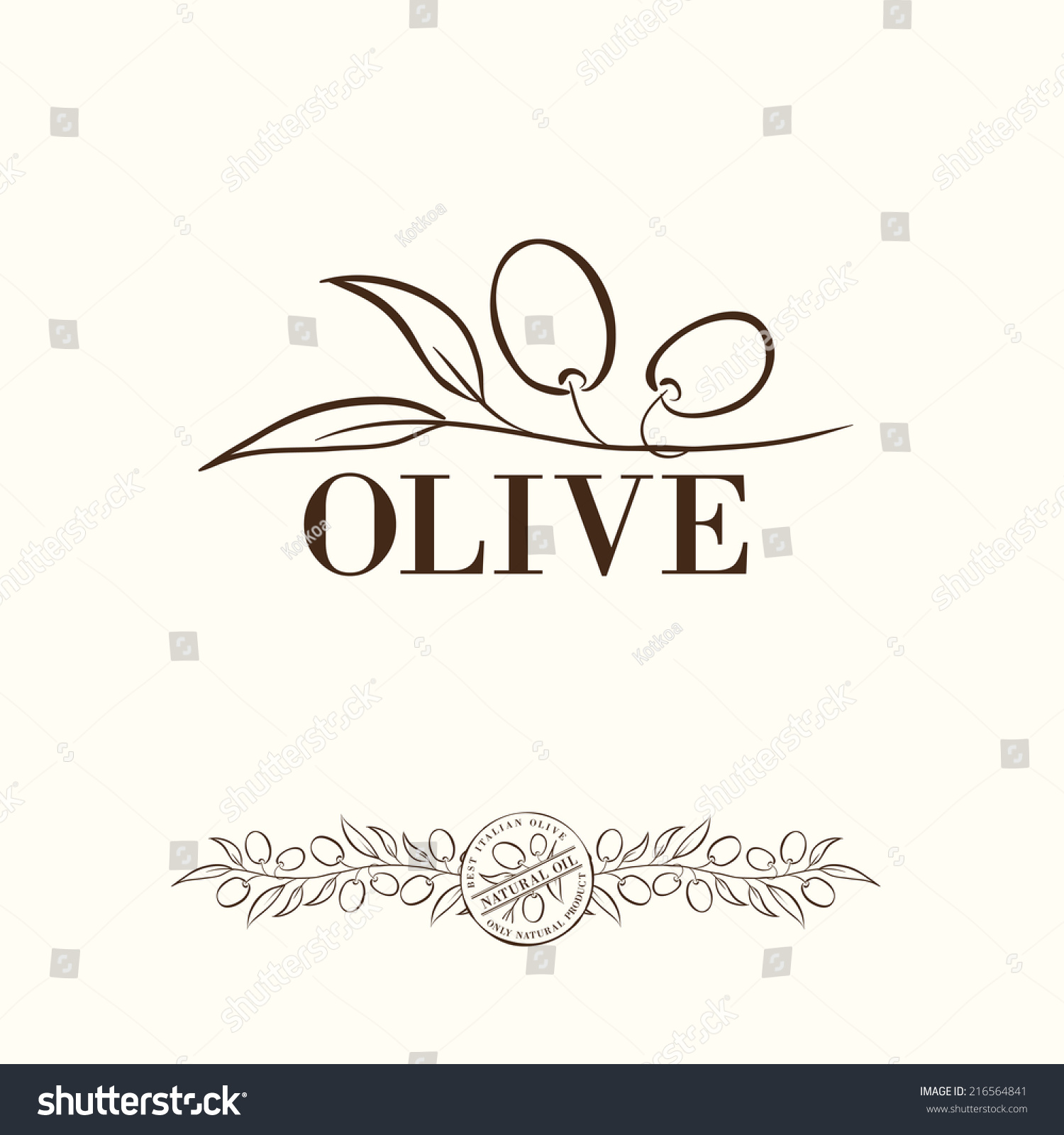 Olive Label Logo Design Vector Illustration Stock Vector (Royalty Free ...