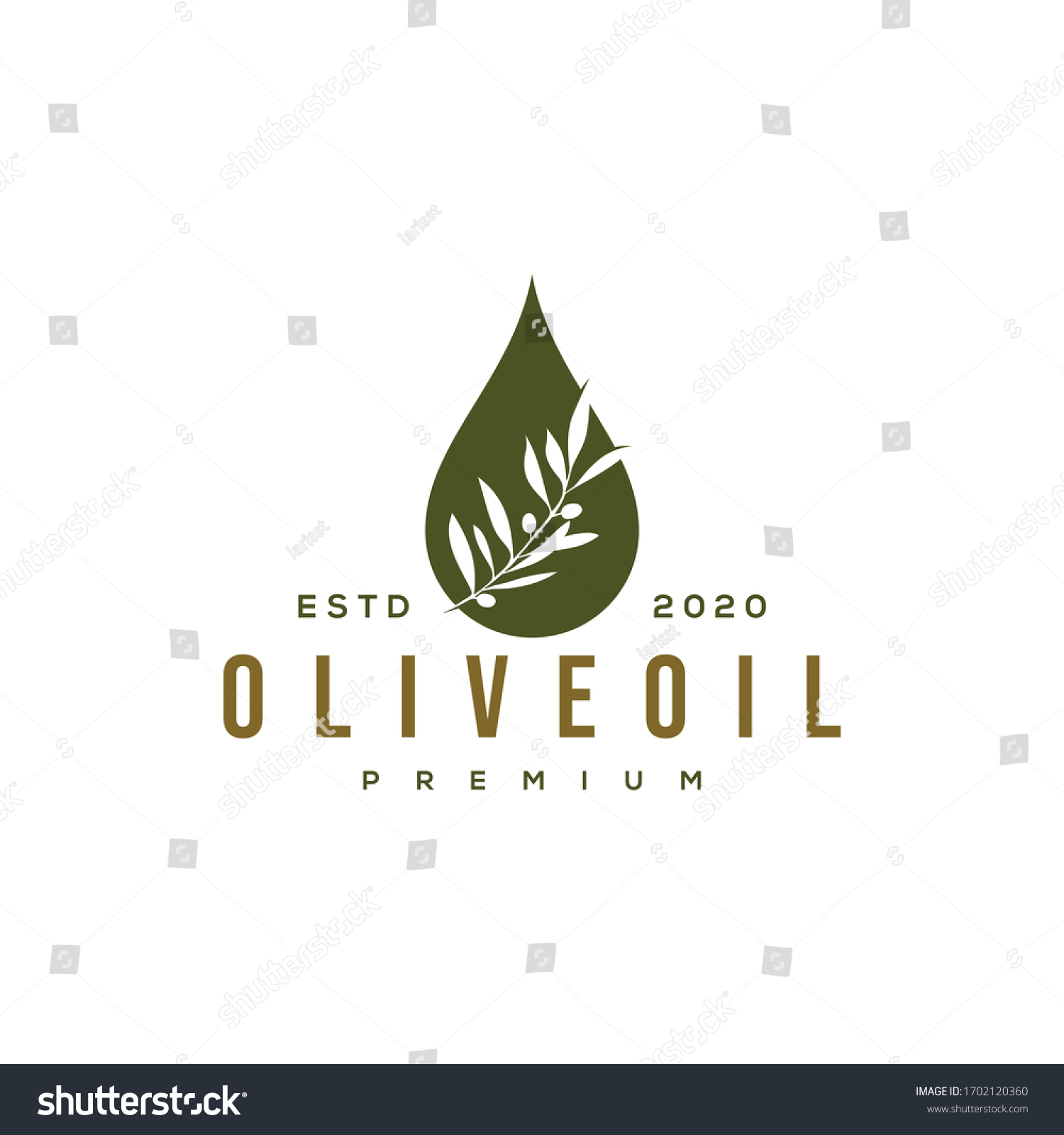Olive Tree Logo Oil Drop Vector Stock Vector (Royalty Free) 1702120360