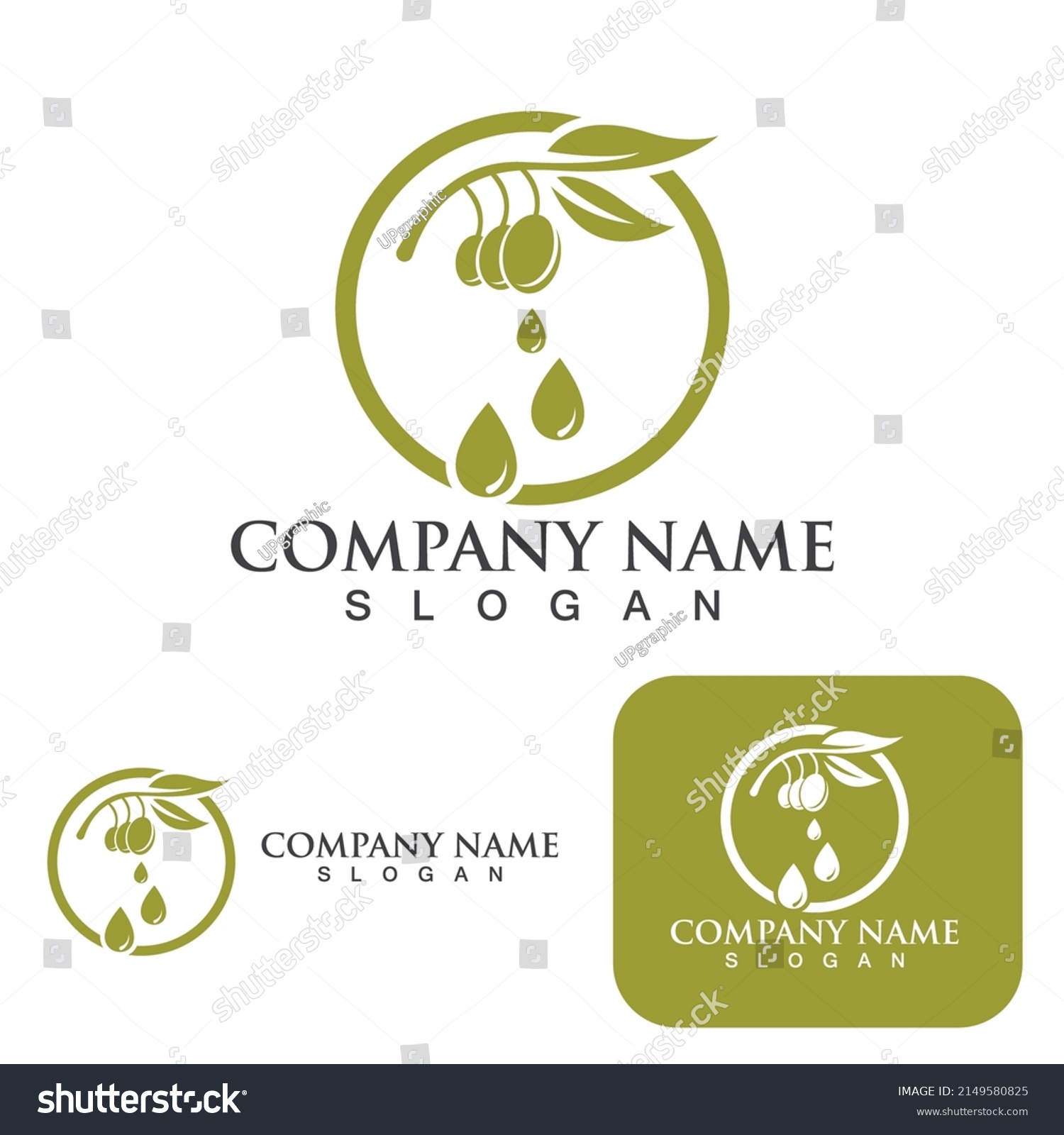 Olive Tree Vector Illustration Design Template Stock Vector (Royalty ...