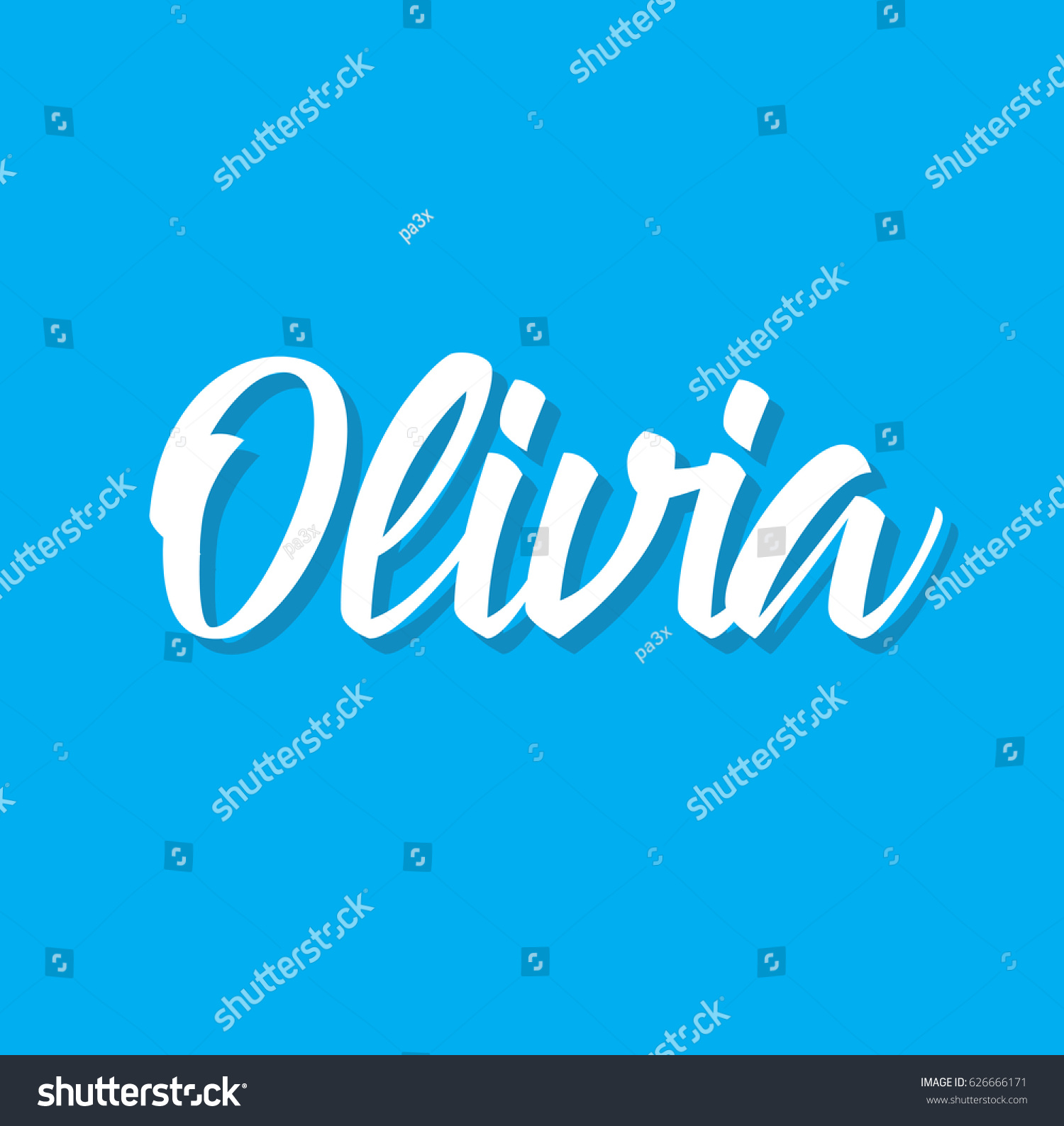 Olivia Text Design Vector Calligraphy Typography Stock Vector (Royalty ...