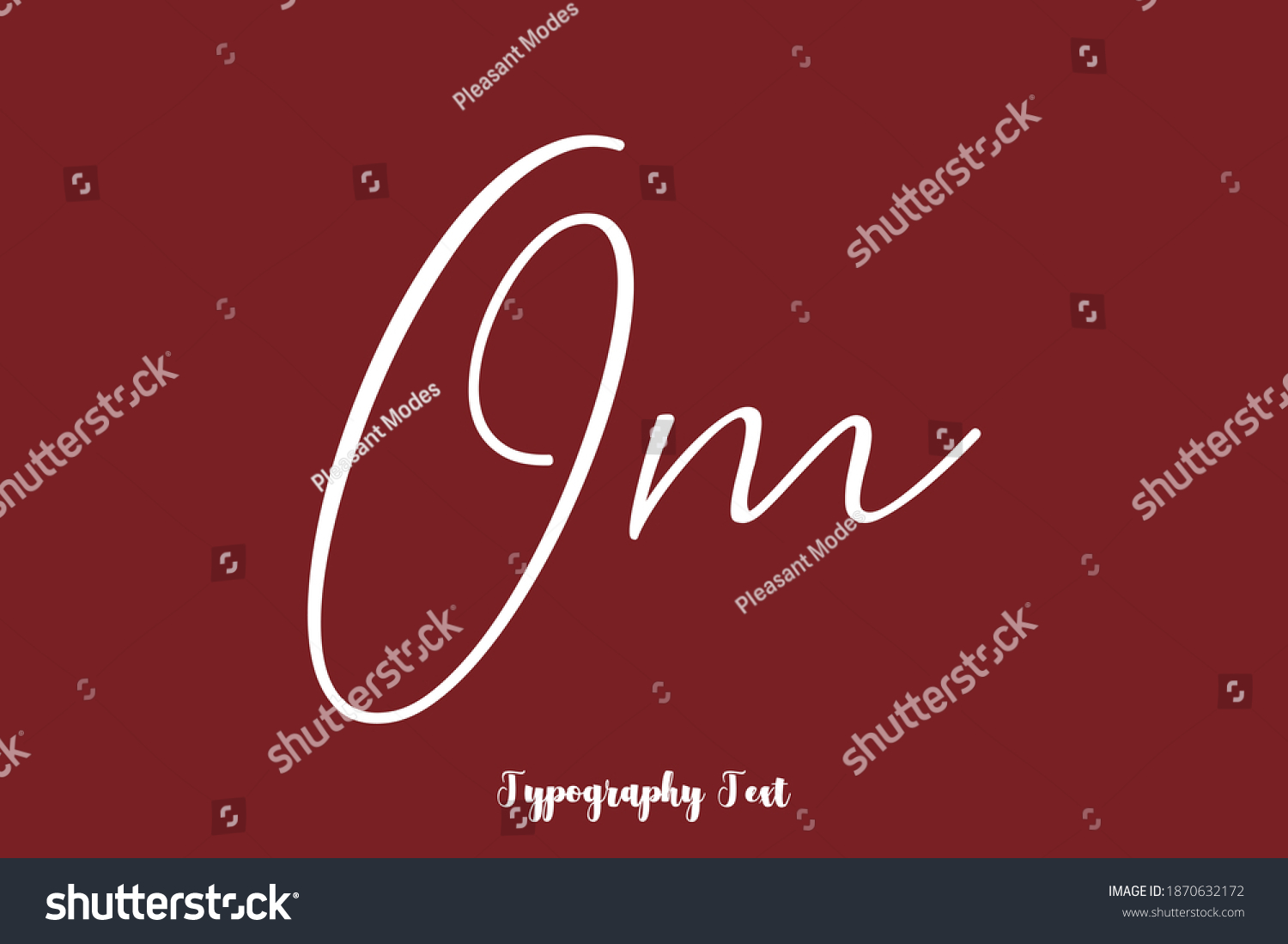 Om Cursive Calligraphy Text On Brown Stock Vector (Royalty Free) 1870632172