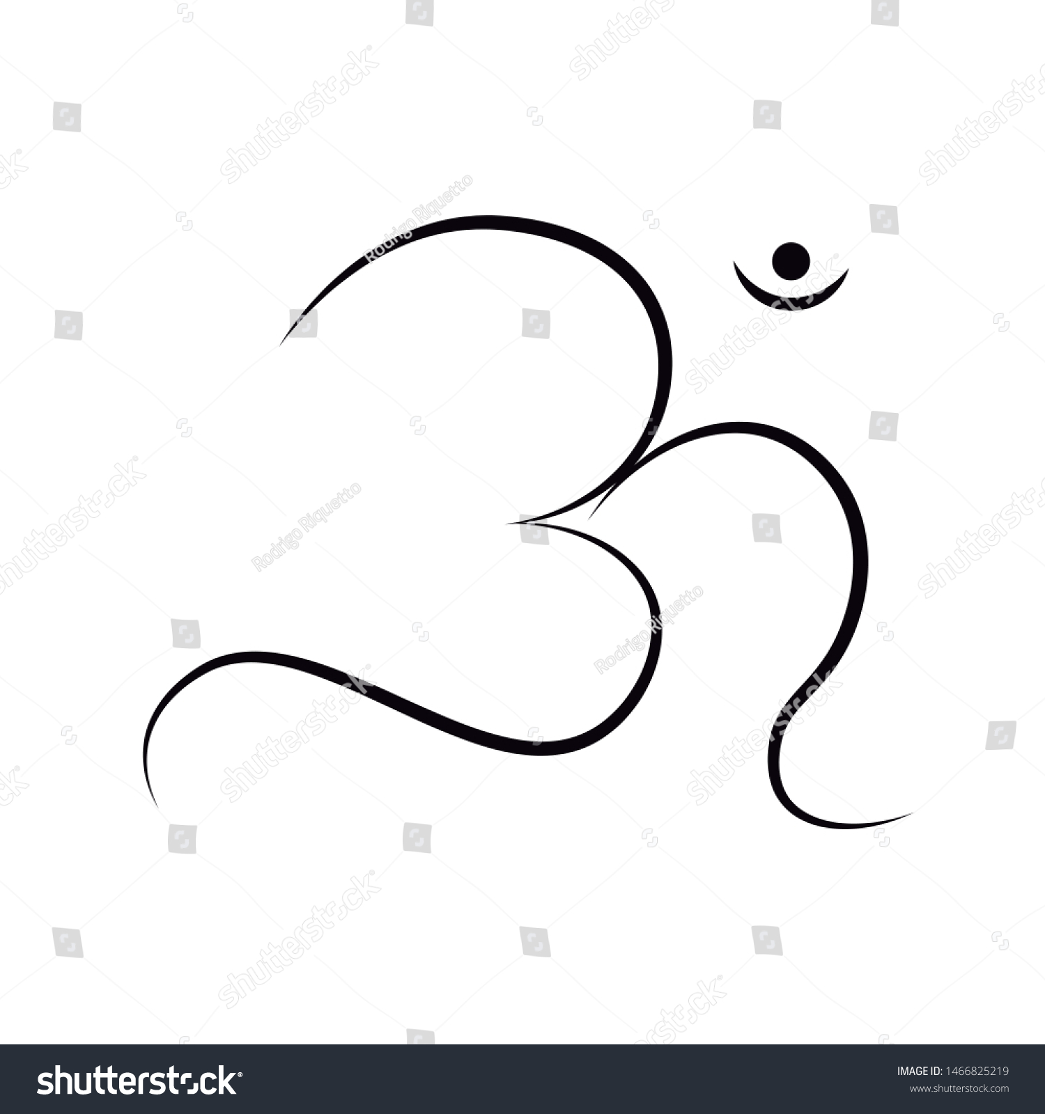 Om Symbol Line Art Vector: เวกเตอร์สต็อก (ปลอดค่าลิขสิทธิ์) 1466825219 ...