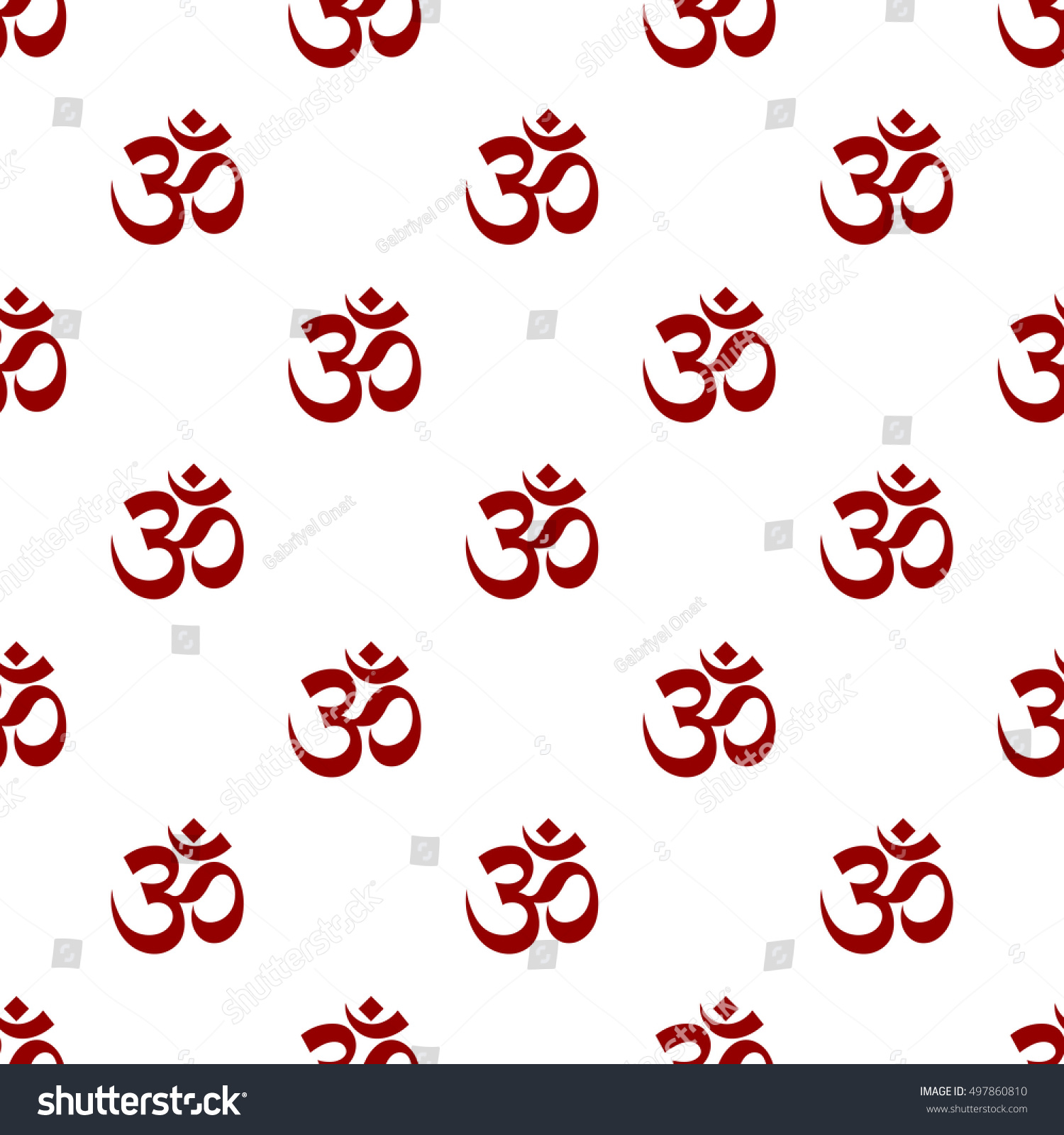 Om Symbol Seamless Pattern Stock Vector (Royalty Free) 497860810