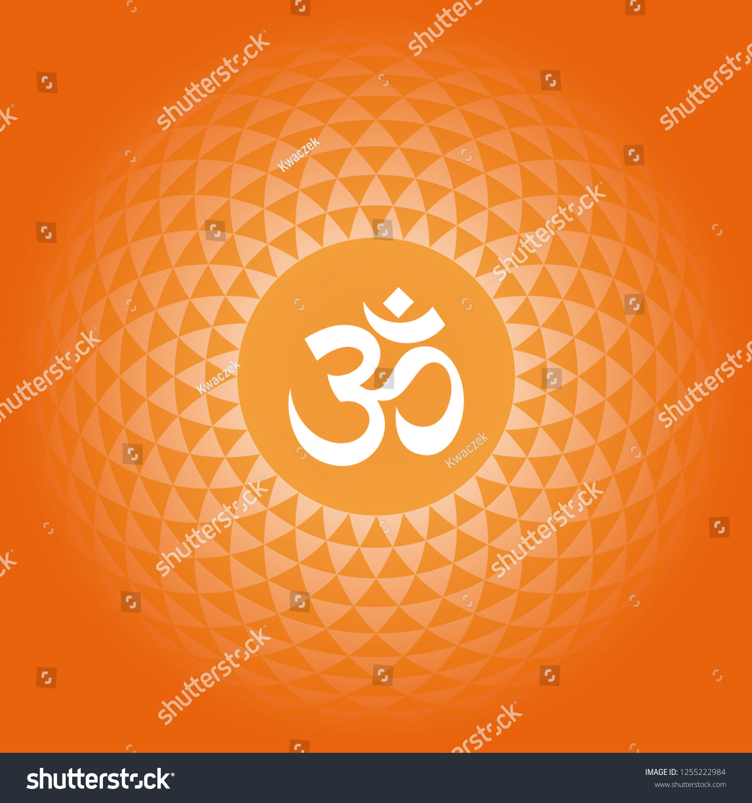 Om Vector Symbol Mandala Orange Background Stock Vector (Royalty Free ...