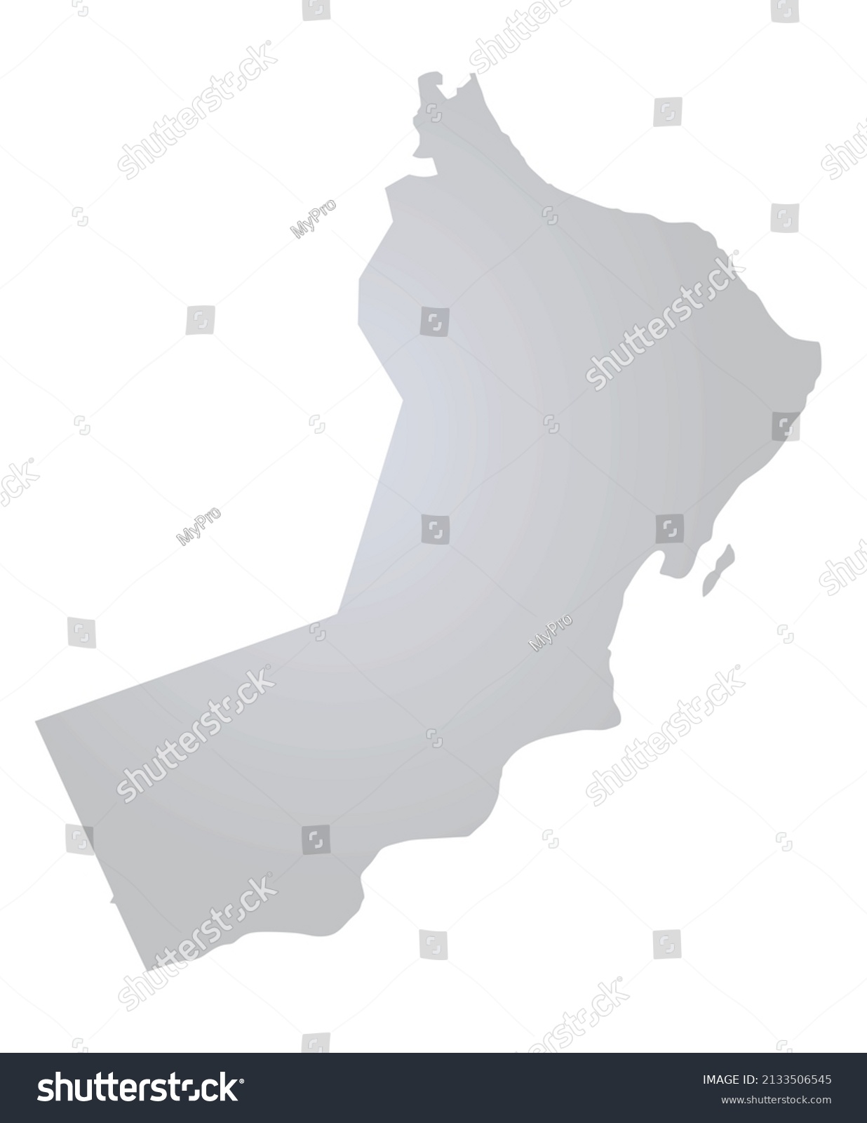 Oman Grey Map Vector Illustration Stock Vector (Royalty Free) 2133506545