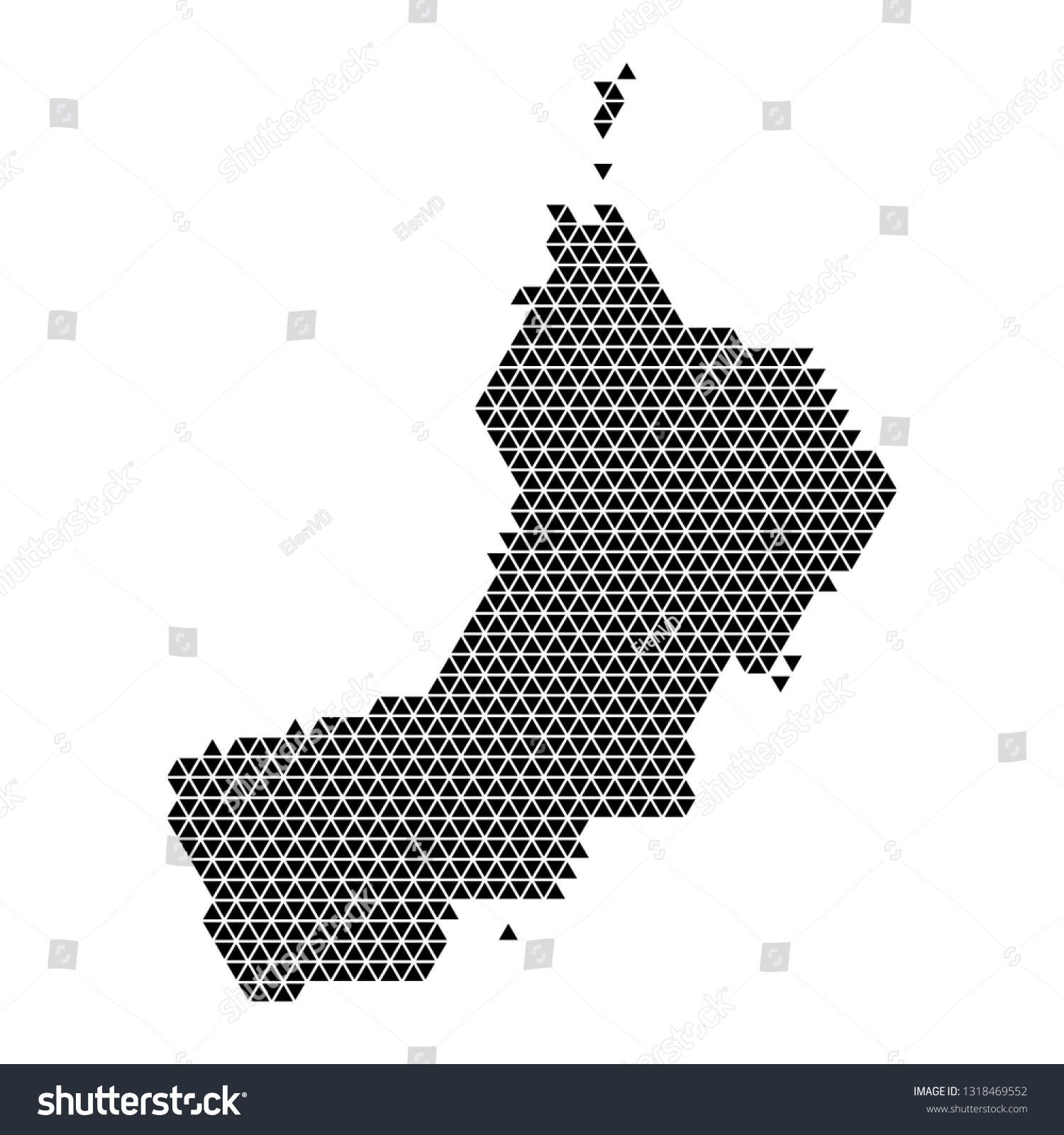 Oman Map Abstract Schematic Black Triangles Stock Vector (Royalty Free ...