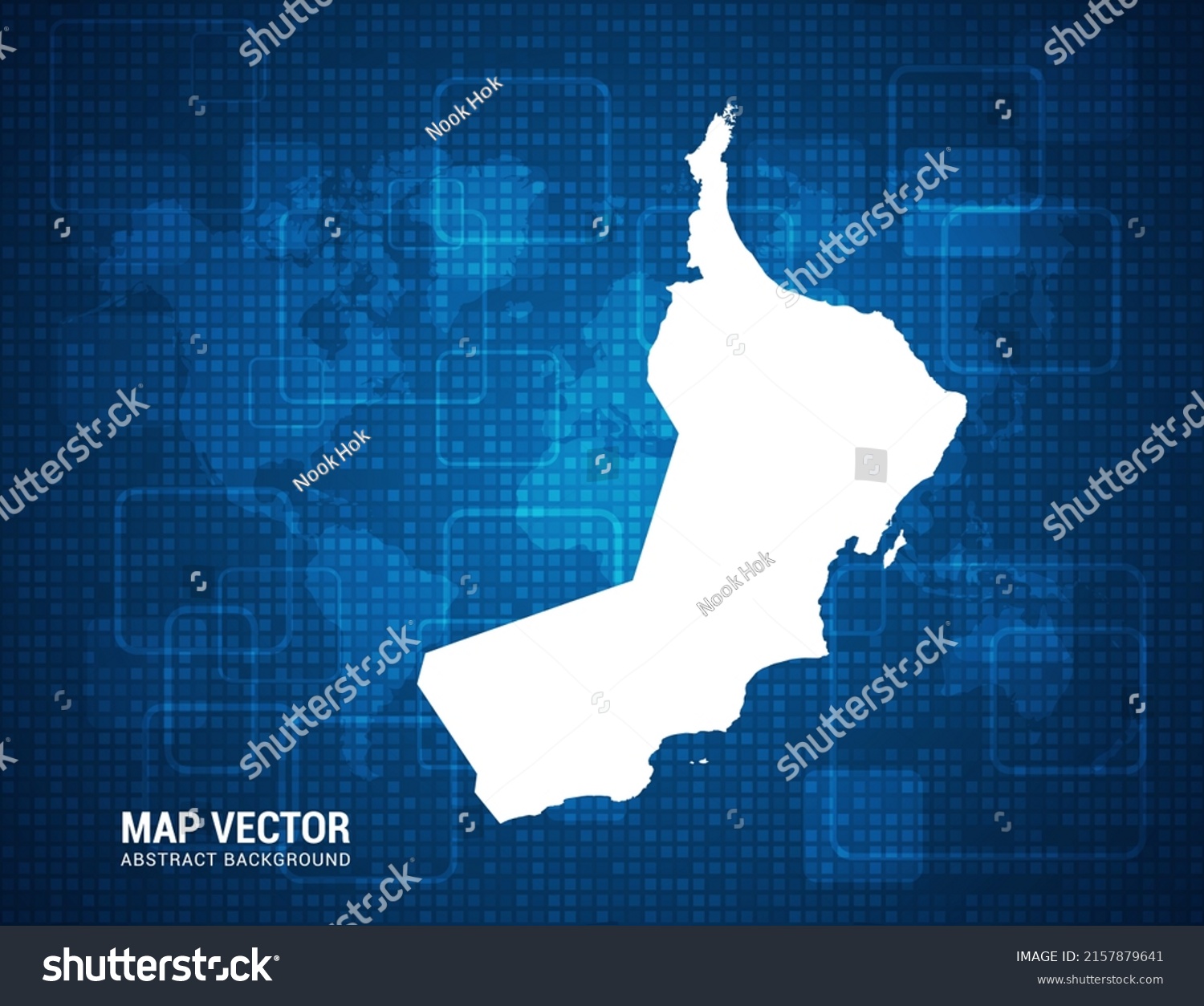 Oman Map Abstract Blue Background Technology Stock Vector (Royalty Free ...