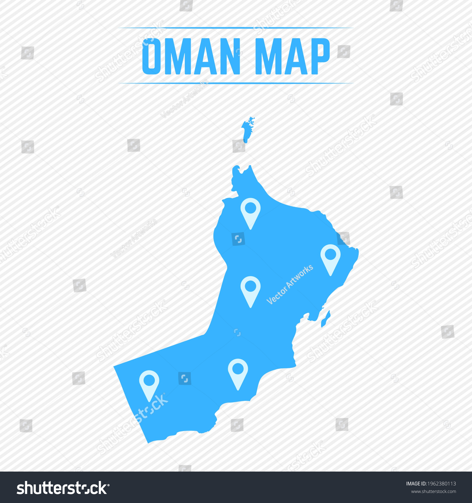 Oman Simple Map Map Icons Stock Vector (Royalty Free) 1962380113 ...