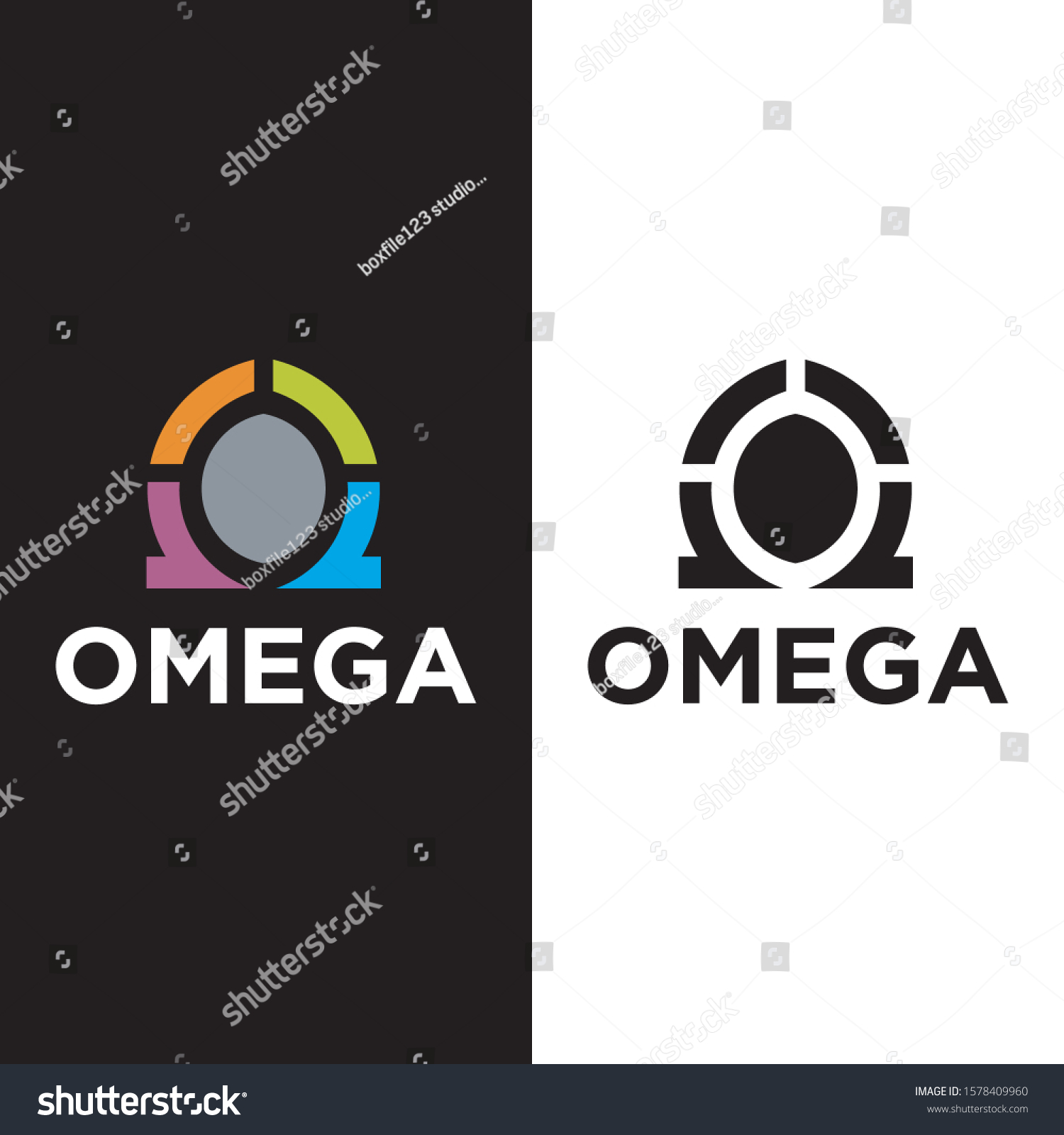 Omega Logo Modern Vector Icon: เวกเตอร์สต็อก (ปลอดค่าลิขสิทธิ์) 1578409960