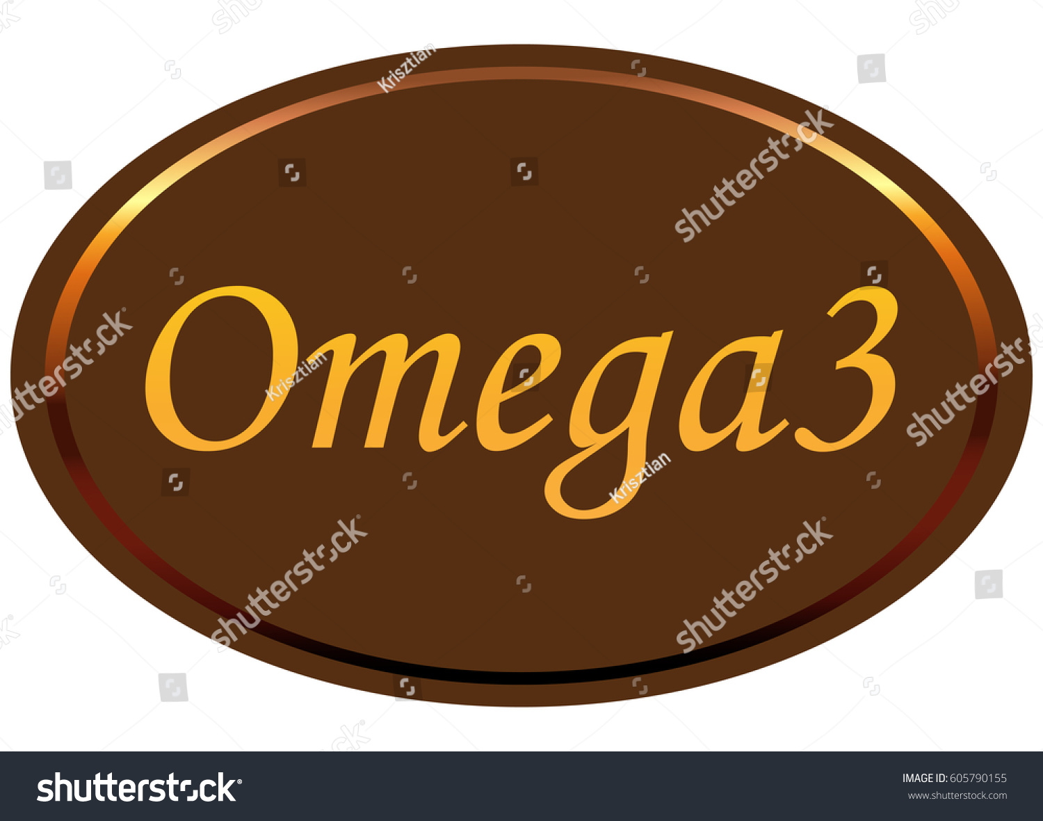 Omega 3 Sticker Vector Illustration Stock Vector (Royalty Free) 605790155
