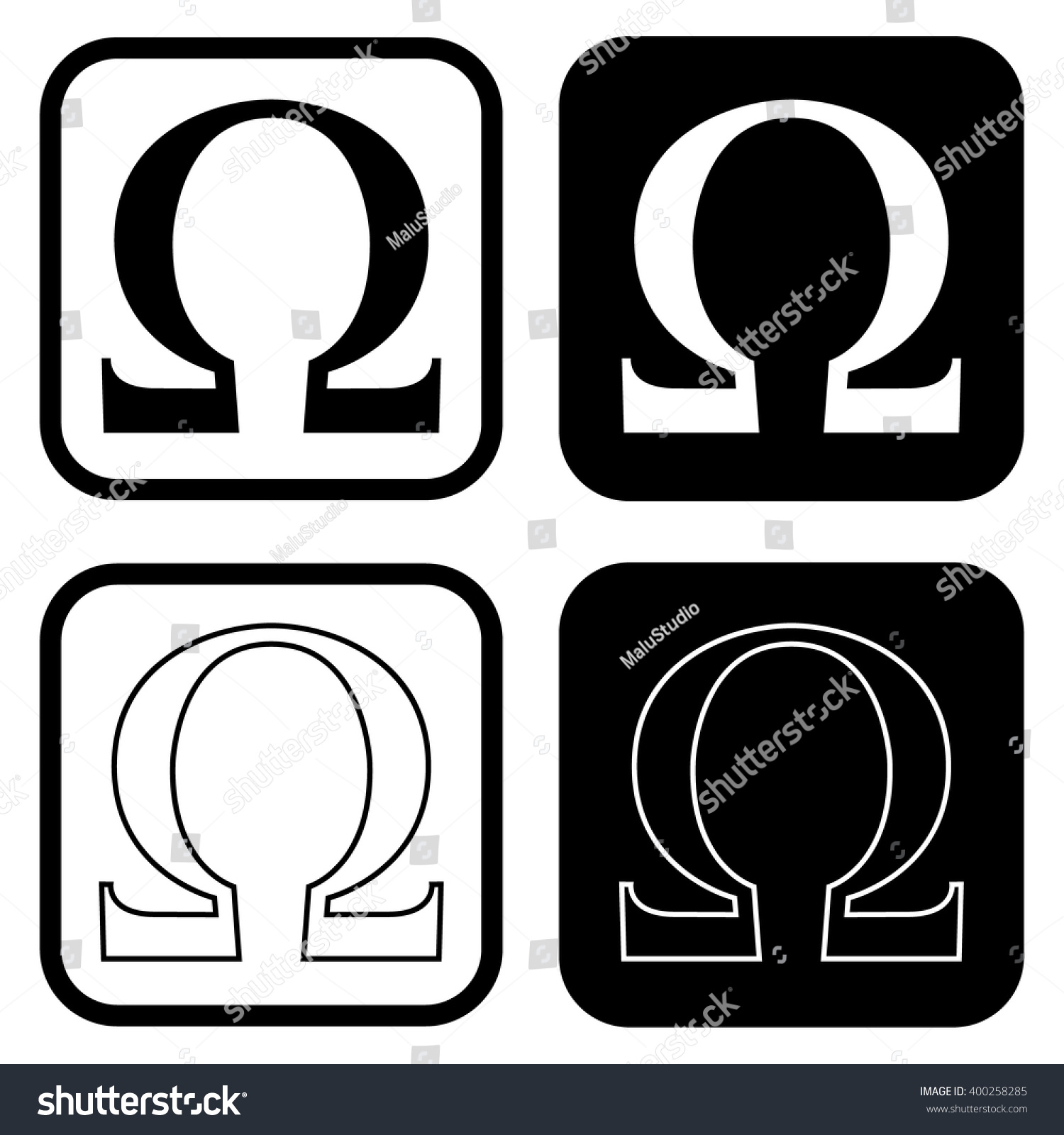 Omega Symbol Vector Illustration Stock Vector (Royalty Free) 400258285