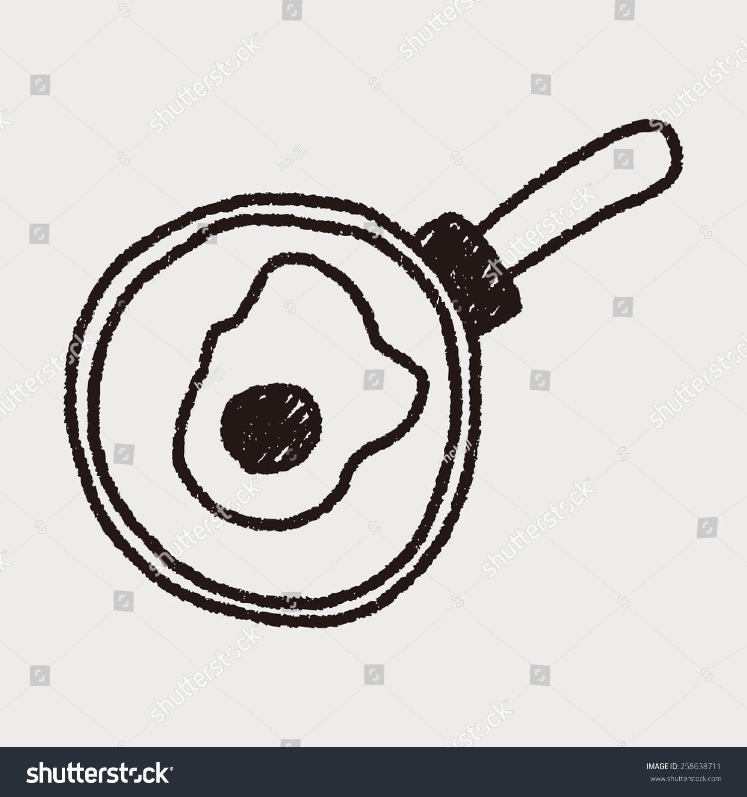 Omelette Pan Doodle Drawing Stock Vector (Royalty Free) 258638711