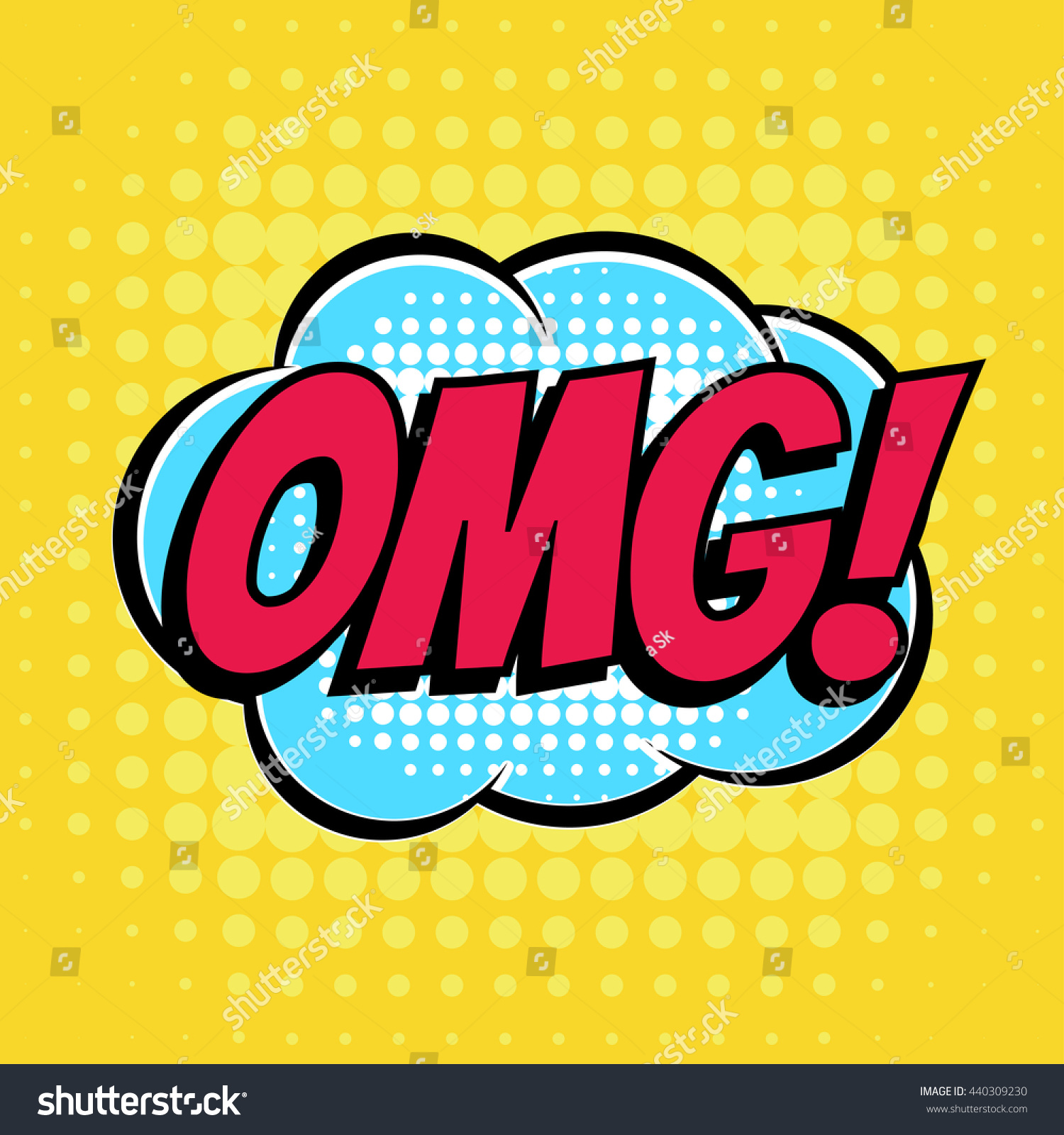 Omg Comic Book Bubble Text Retro Stock Vector (Royalty Free) 440309230