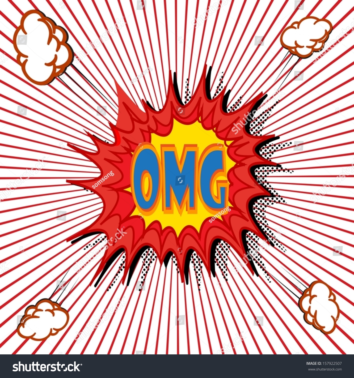 Omg Comic Book Explosion Vector Illustration 库存矢量图（免版税）157922507 ...