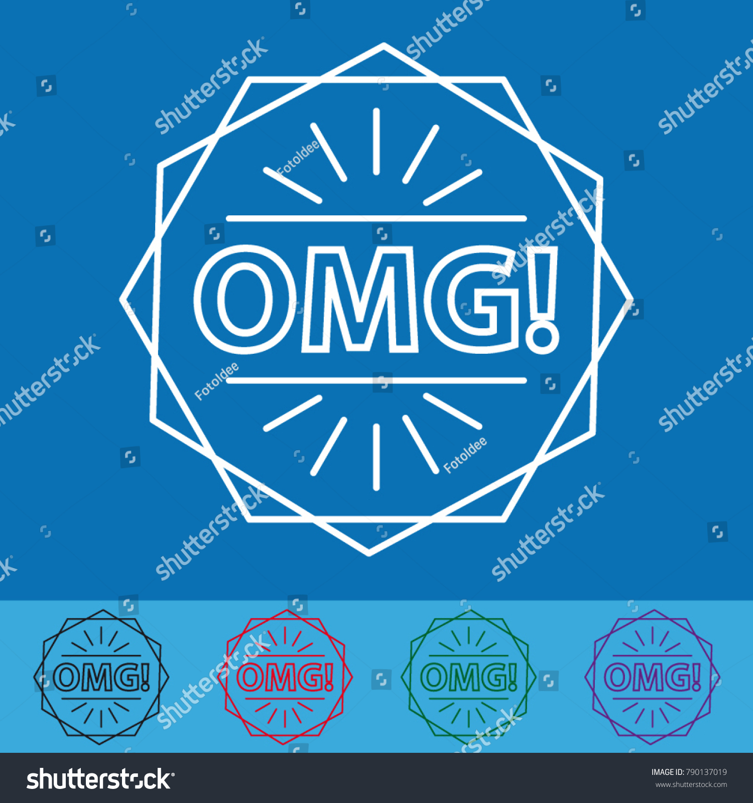 Omg Sticker Button Vector Illustration Different Stock Vector (Royalty ...