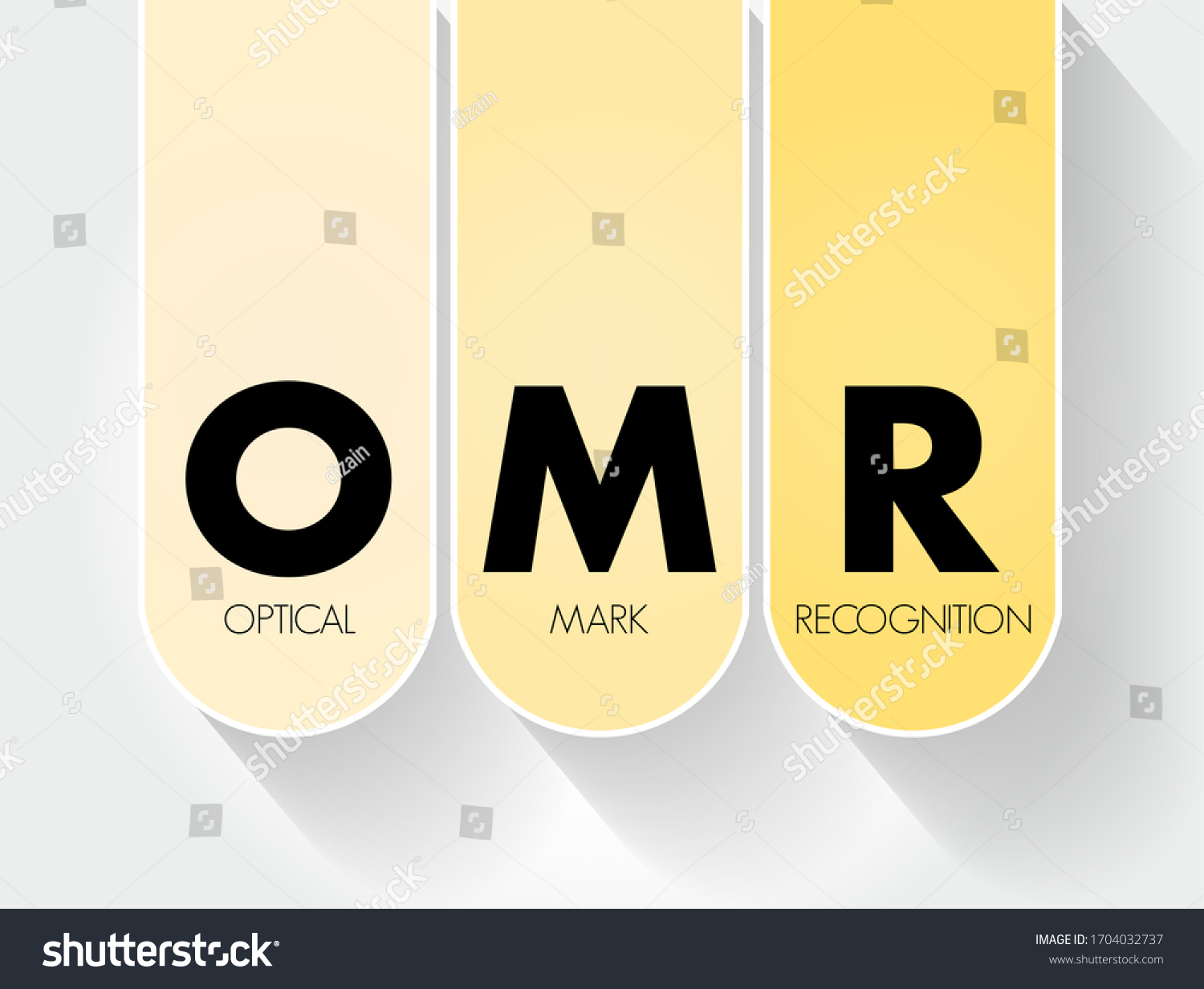 Omr Optical Mark Recognition Acronym Technology Stock Vector (Royalty ...