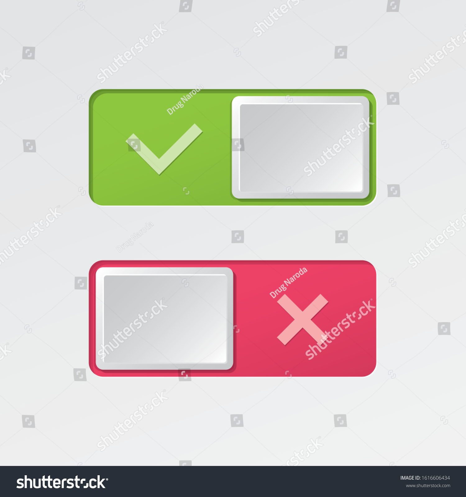 On Off Rectangle Toggle Switch Buttons Stock Vector (Royalty Free ...