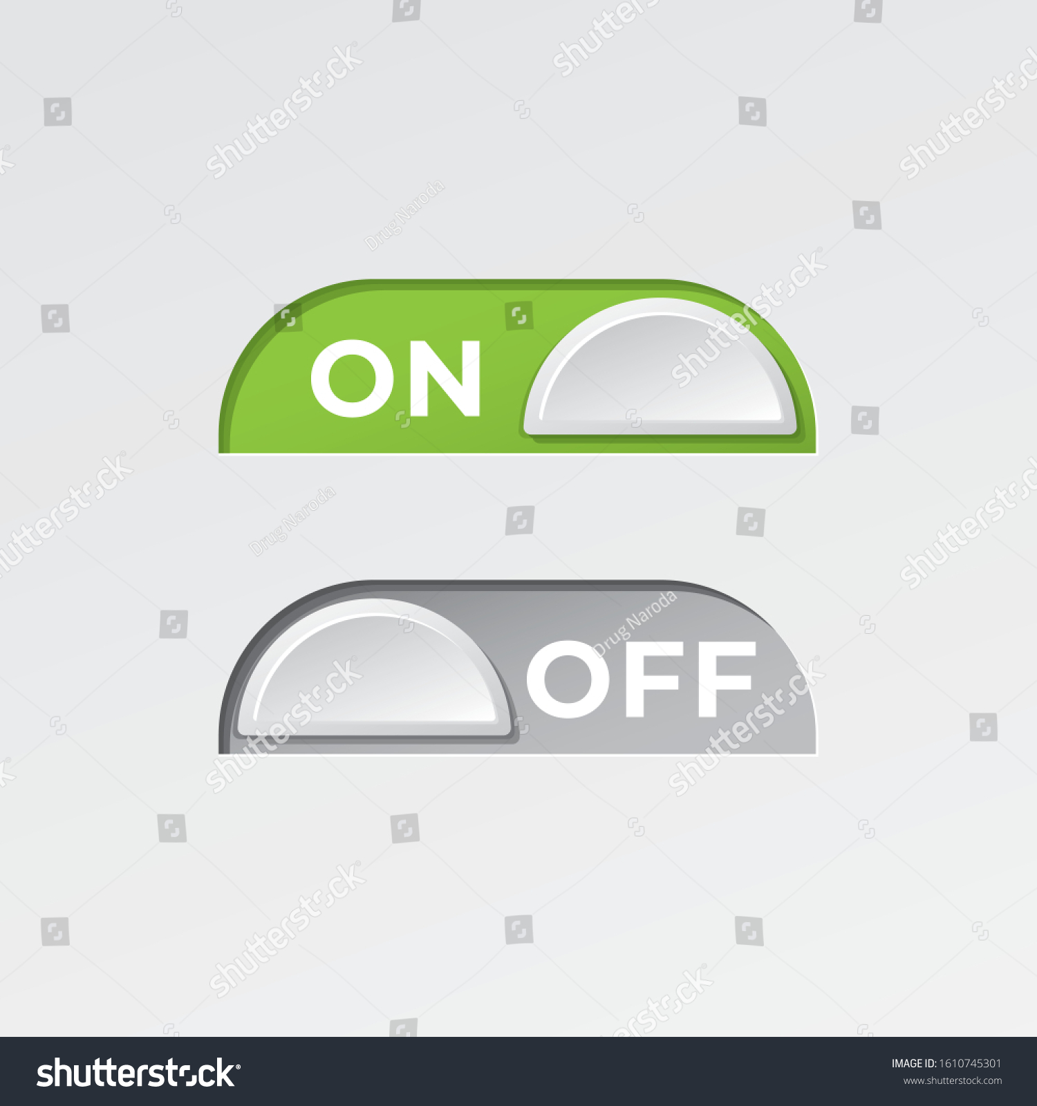 On Off Shape Toggle Switch Buttons Stock Vector (Royalty Free ...