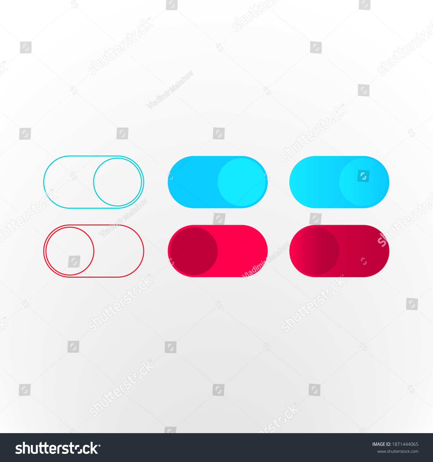 On Off Toggle Switch Buttons Material Stock Vector (Royalty Free ...